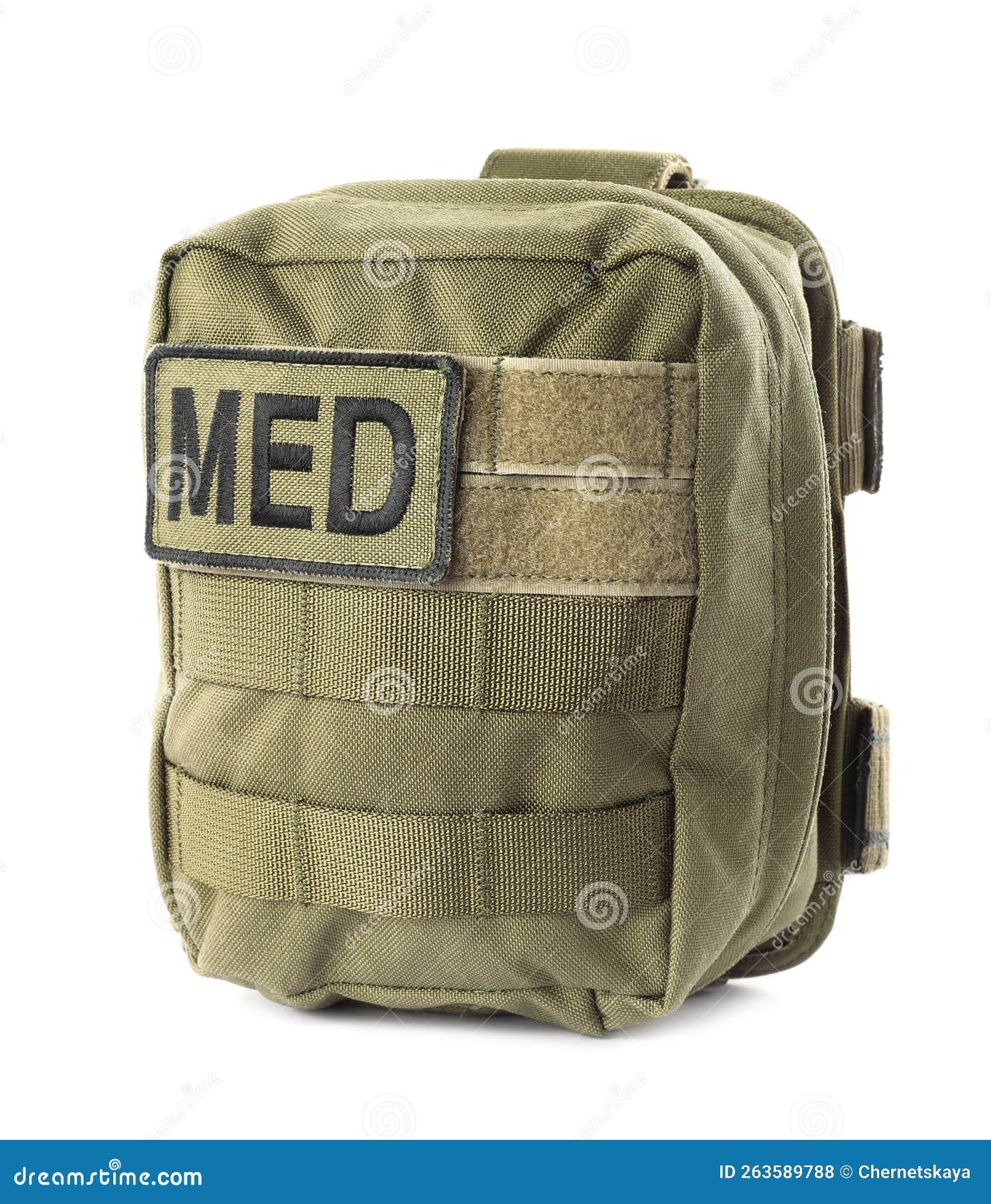 Military First Aid Kit Isolated on White Stock Photo - Image of ...