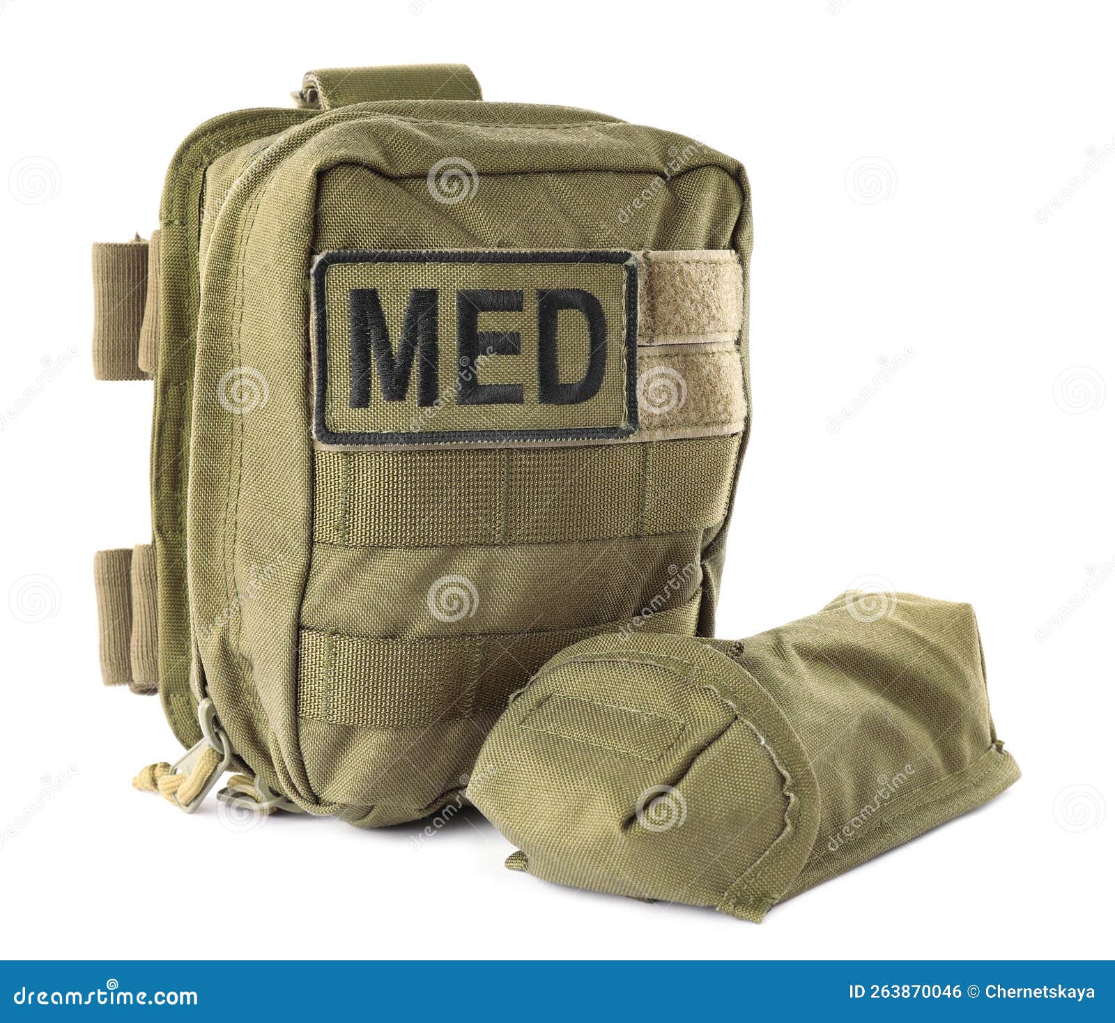 Military First Aid Kit Isolated on White Stock Photo - Image of health ...