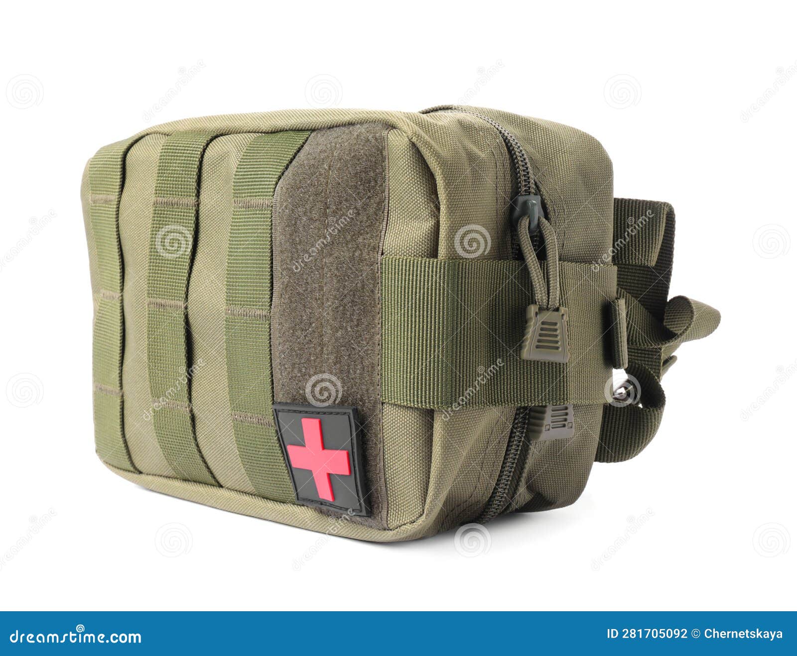 Military First Aid Kit Isolated on White Stock Photo - Image of ...