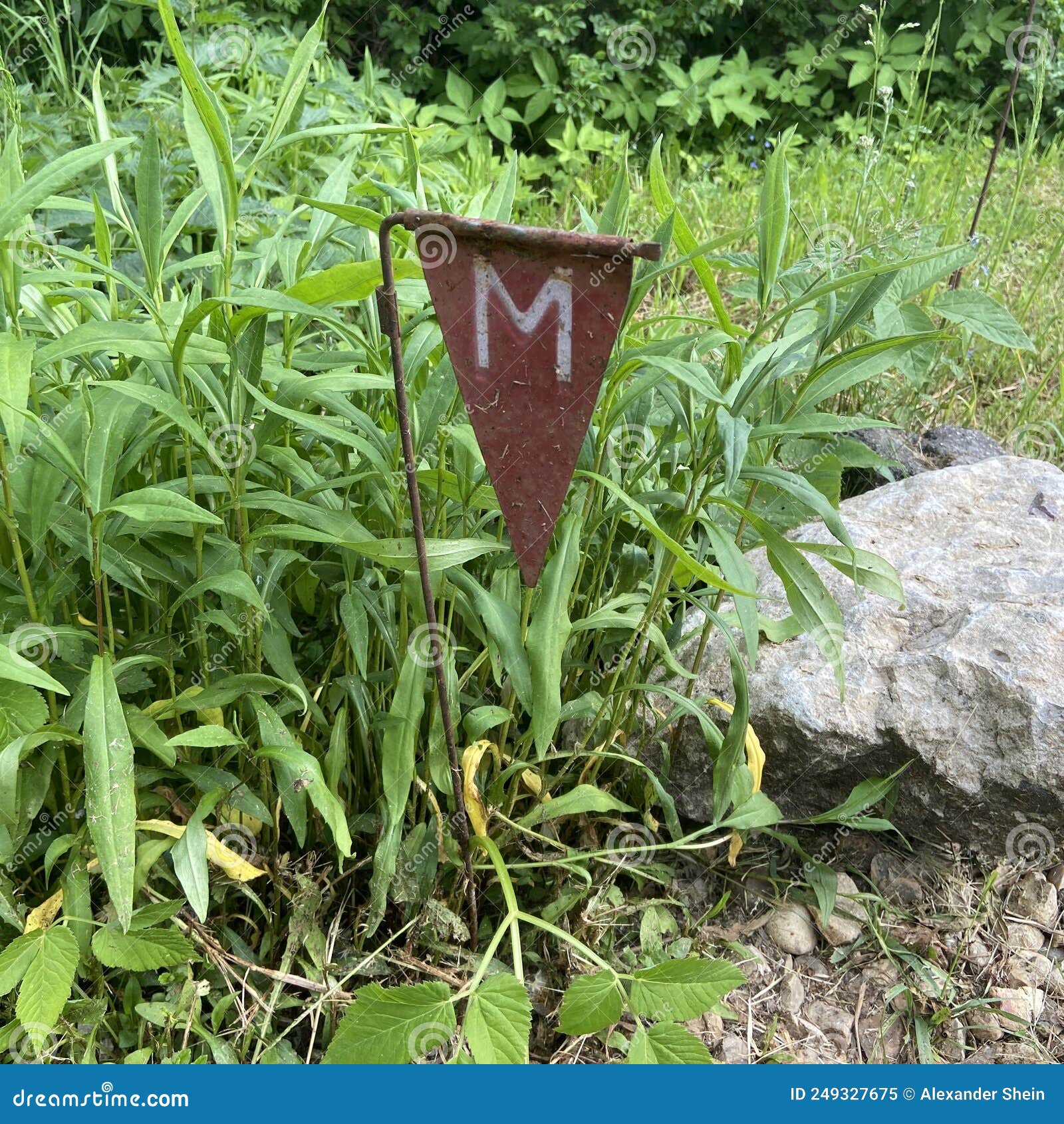 Flag for marking a mine stock image. Image of marking - 249327675
