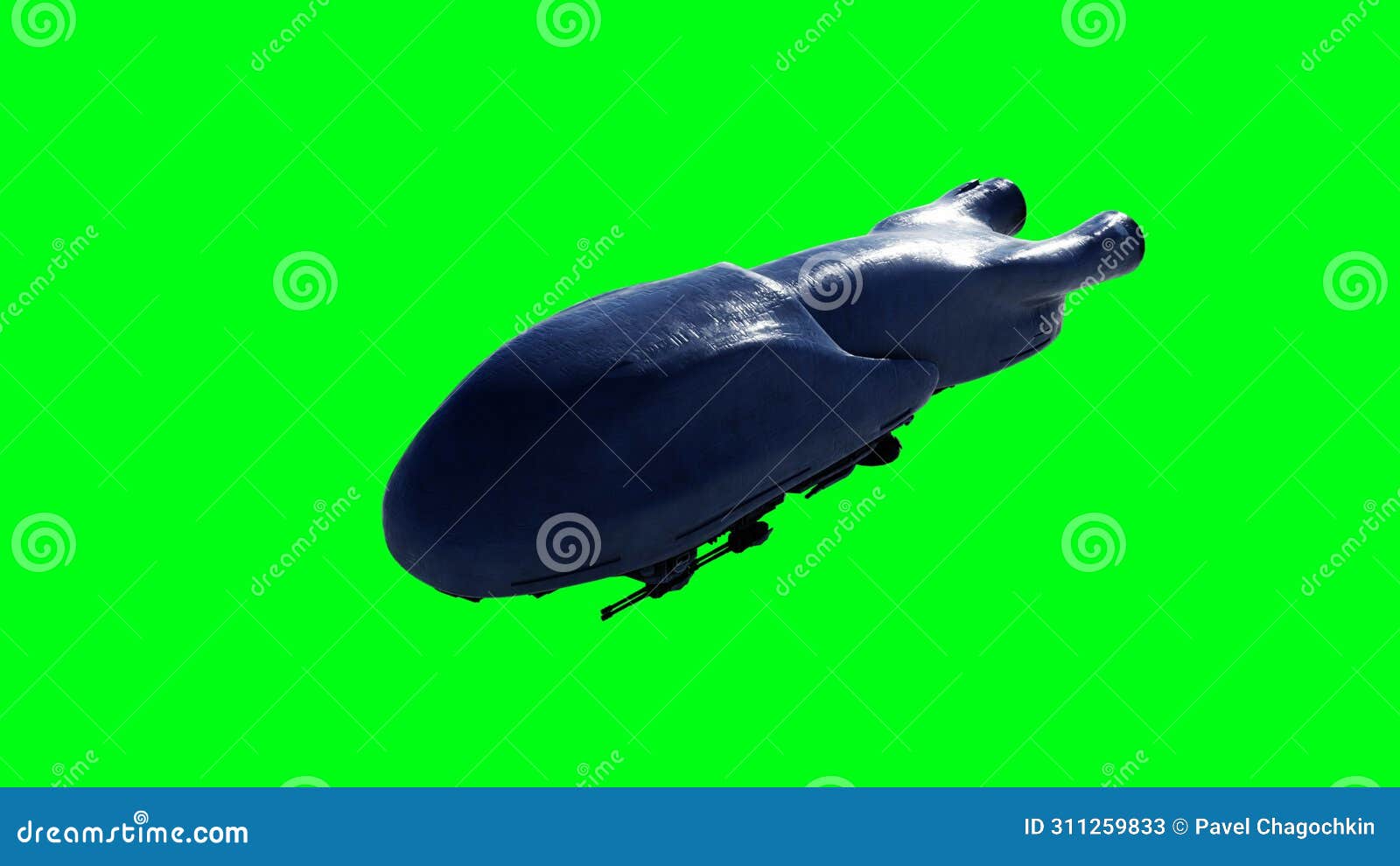 Military Futuristic Flying Ship. 4K Green Screen Isolate. 3d Rendering ...