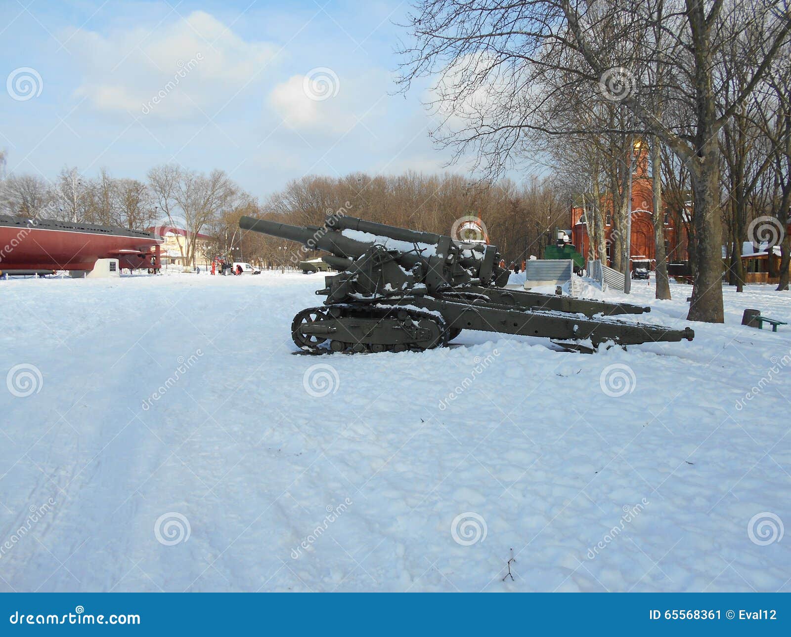 Military Gun in a Snowy Winter Day Editorial Photo - Image of military ...