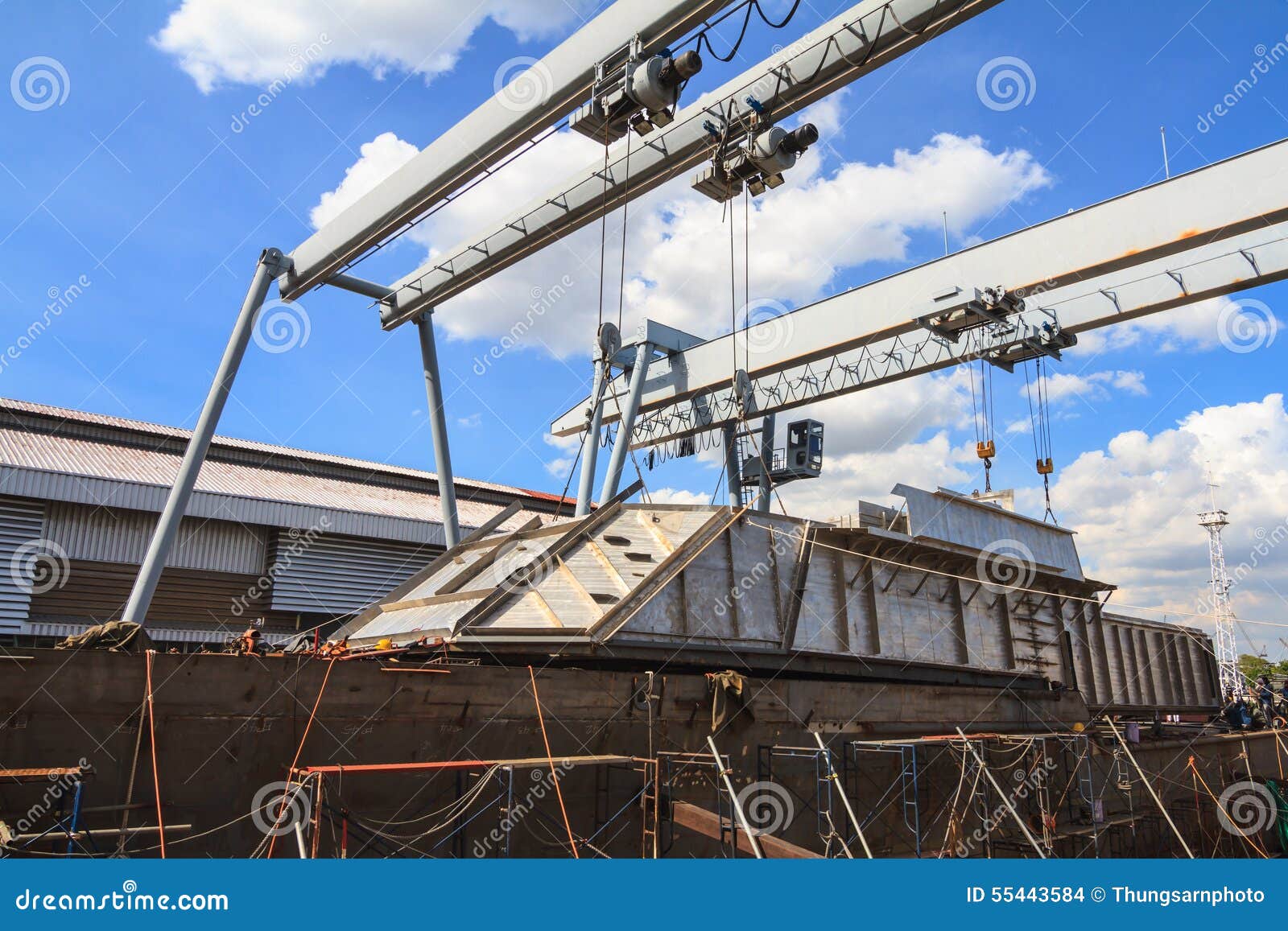 Military Gunt Boat Under Construction Supper Structure Assembly Stock ...