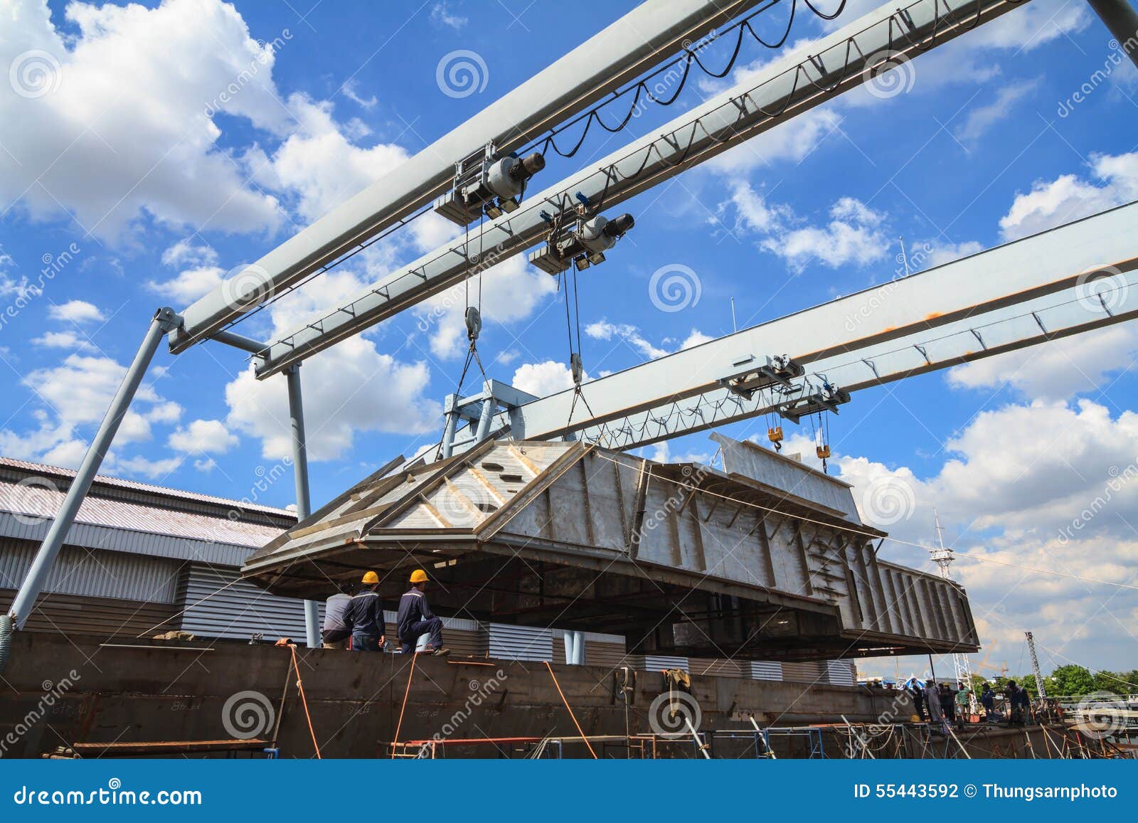 Military Gunt Boat Under Construction, Supper Structure Assembly Stock ...