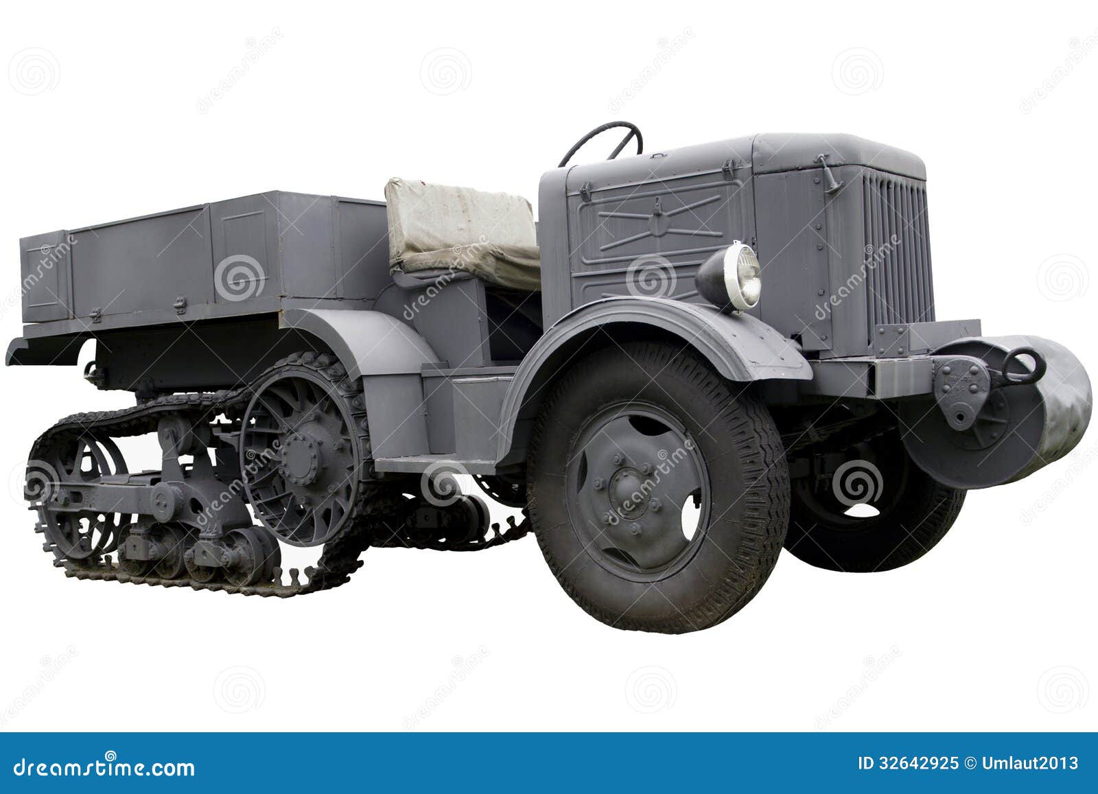 Military Half-tracked Prime Mover Stock Image - Image of 1930s, steel ...