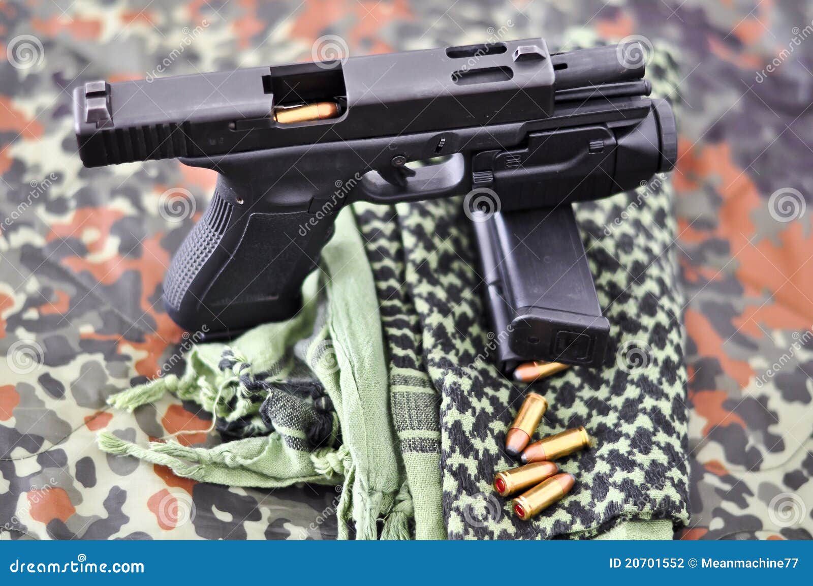 Military Handgun with Laser/light-module Stock Photo - Image of handgun ...