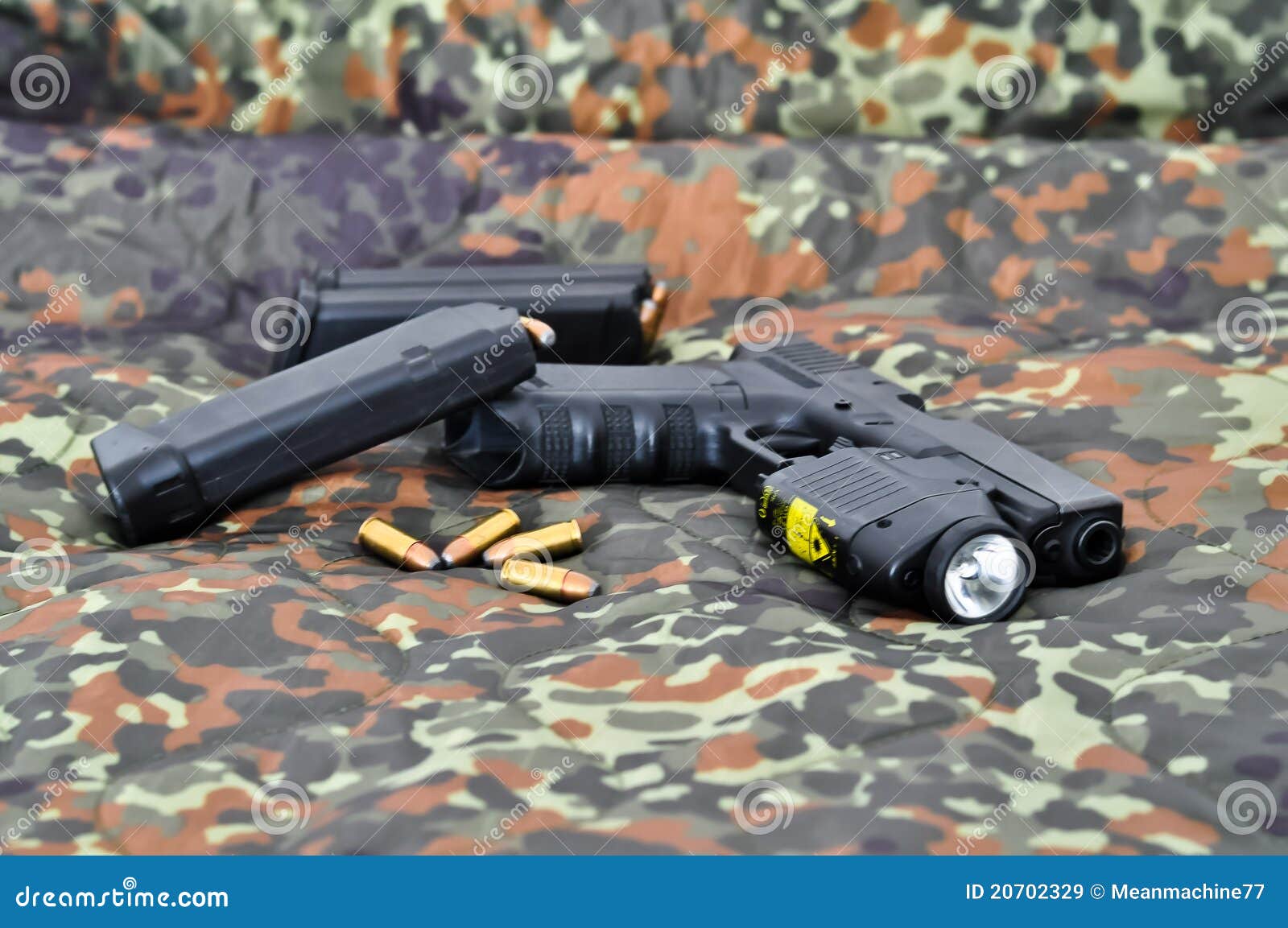 Military Handgun with Laser/light-module Stock Image - Image of ...