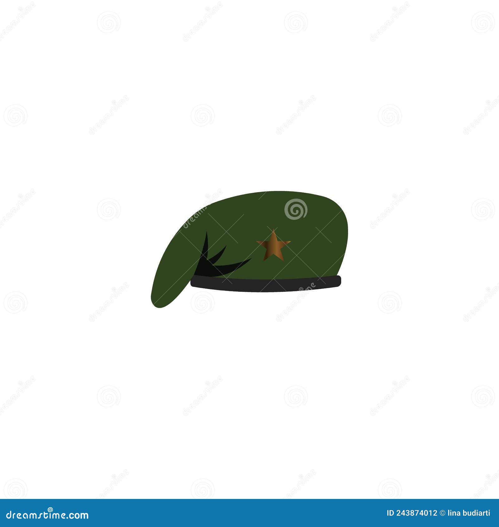Military hat icon stock vector. Illustration of camouflage - 243874012