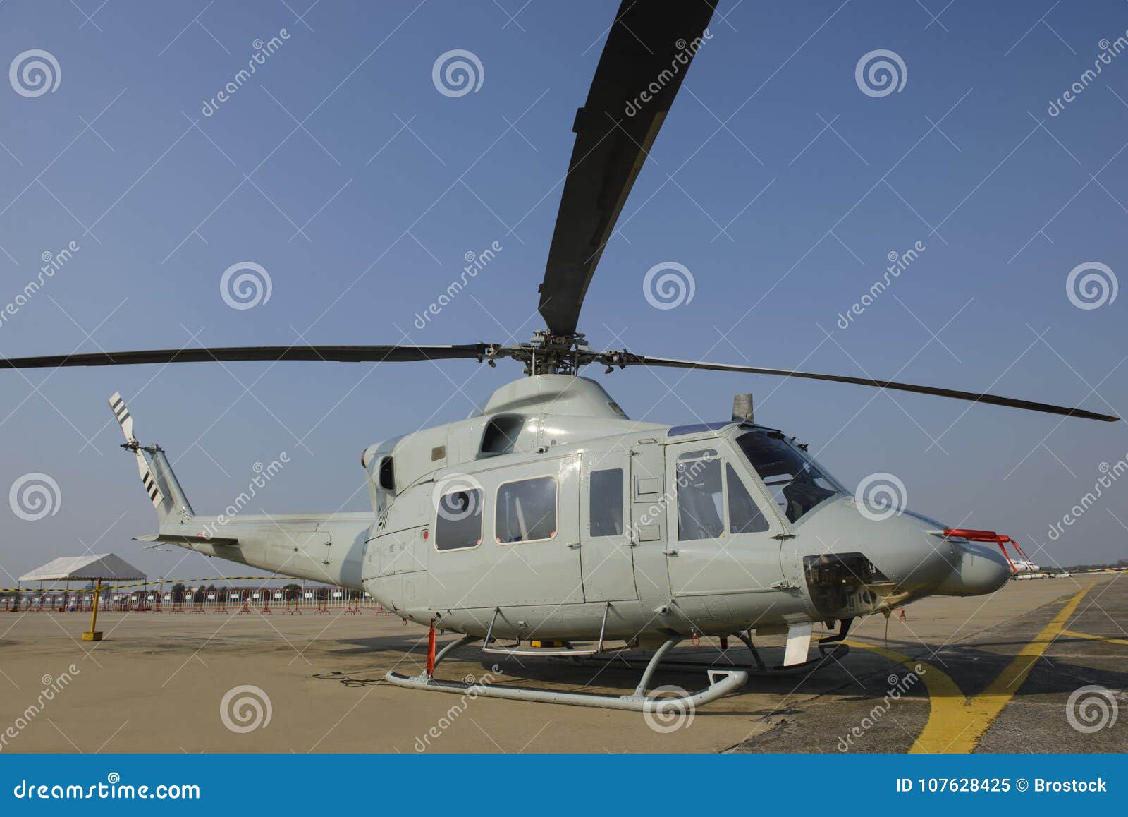 Military Helicopter at a Base Stock Image - Image of defense ...