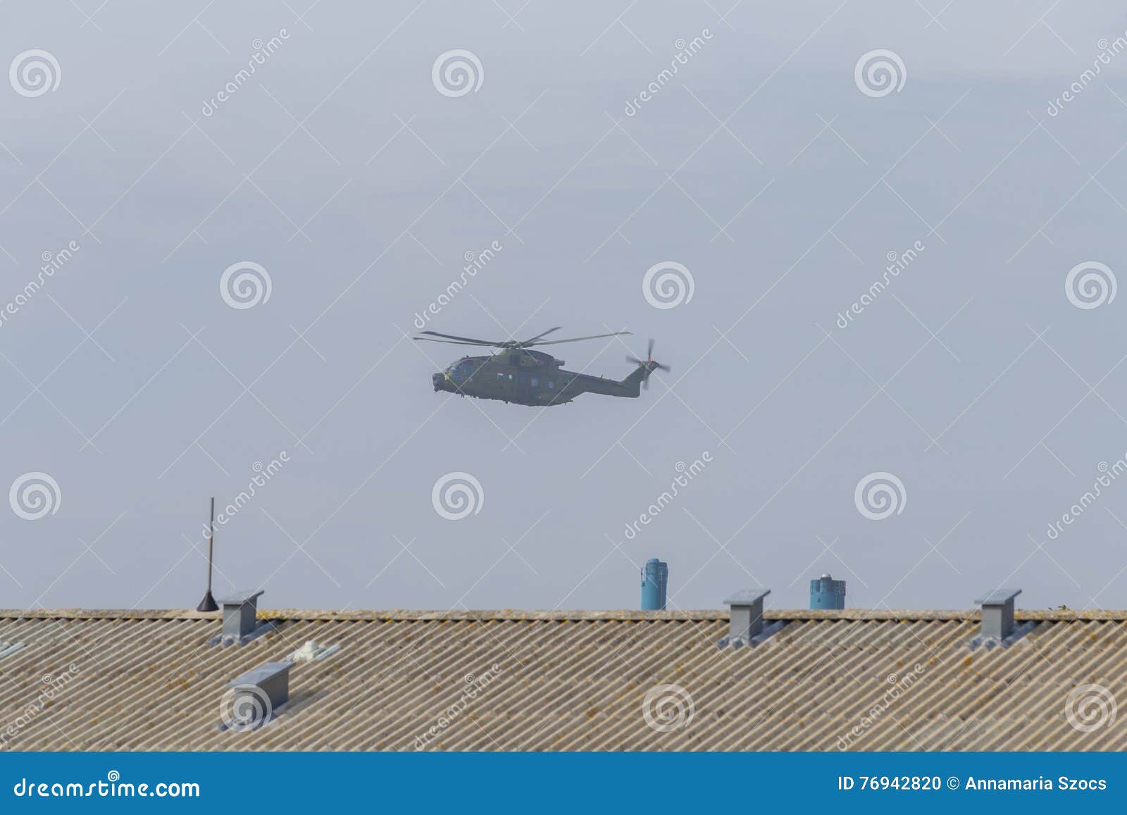 Military Helicopter in Flight Stock Photo - Image of aerial, flight ...