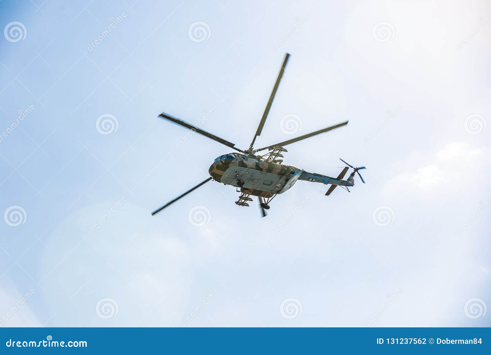 Military Helicopter Flying during Exercise Performing a Military ...