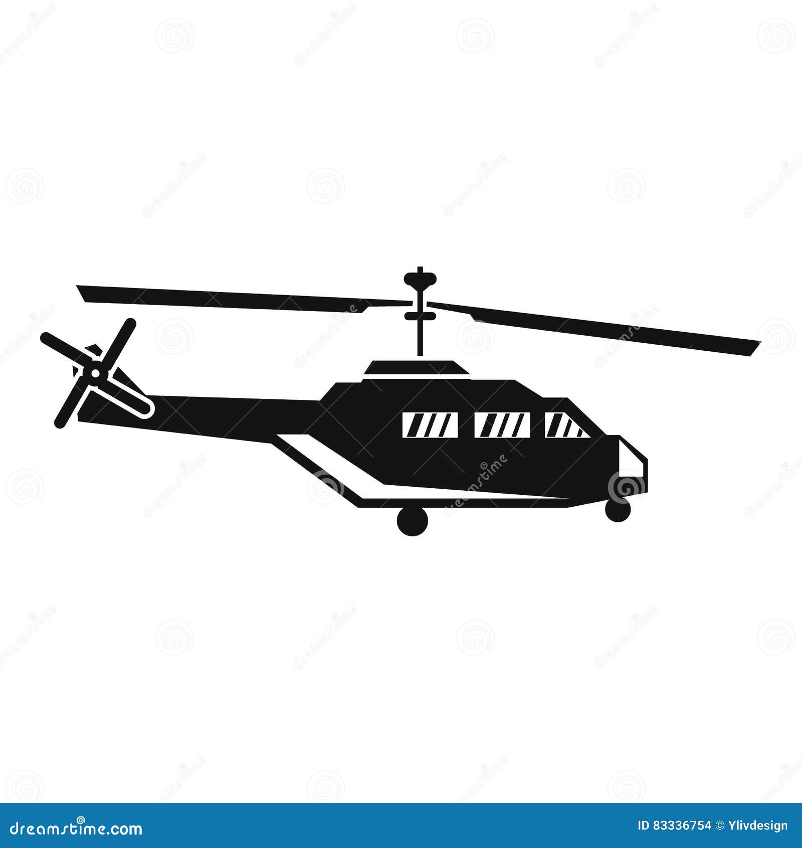 Military Helicopter Icon, Simple Style Stock Vector - Illustration of ...