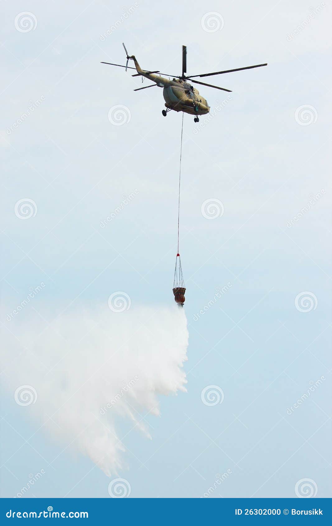 Military Helicopter MI-8 Extinguishes the Fire Stock Photo - Image of ...