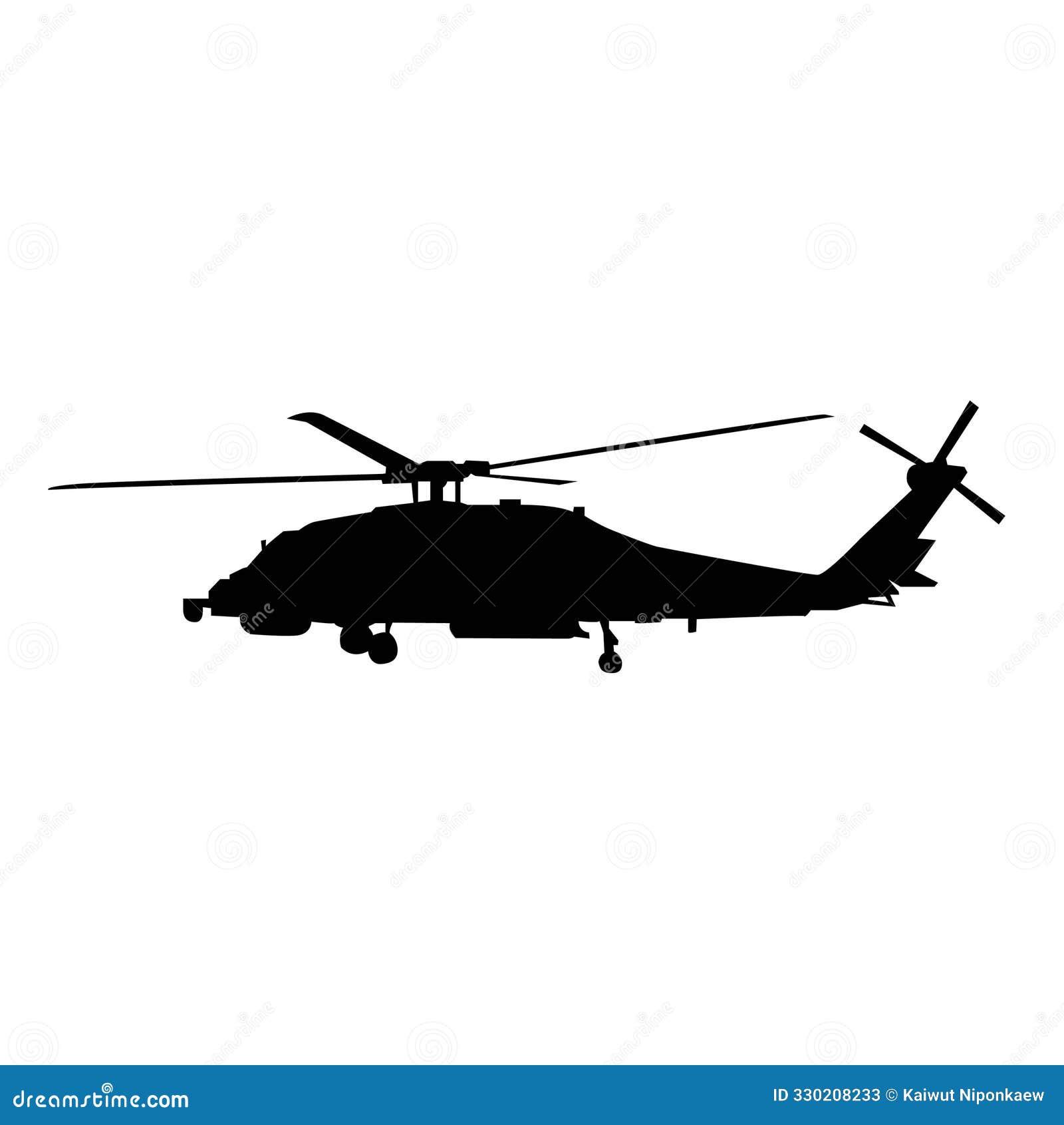 Military Helicopter Rotor Blade Black & White 2 Stock Vector ...