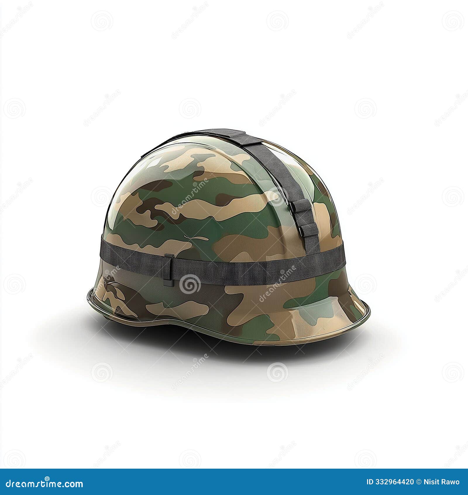 Military Helmet with Camouflage Pattern, Isolated on White, 3D ...