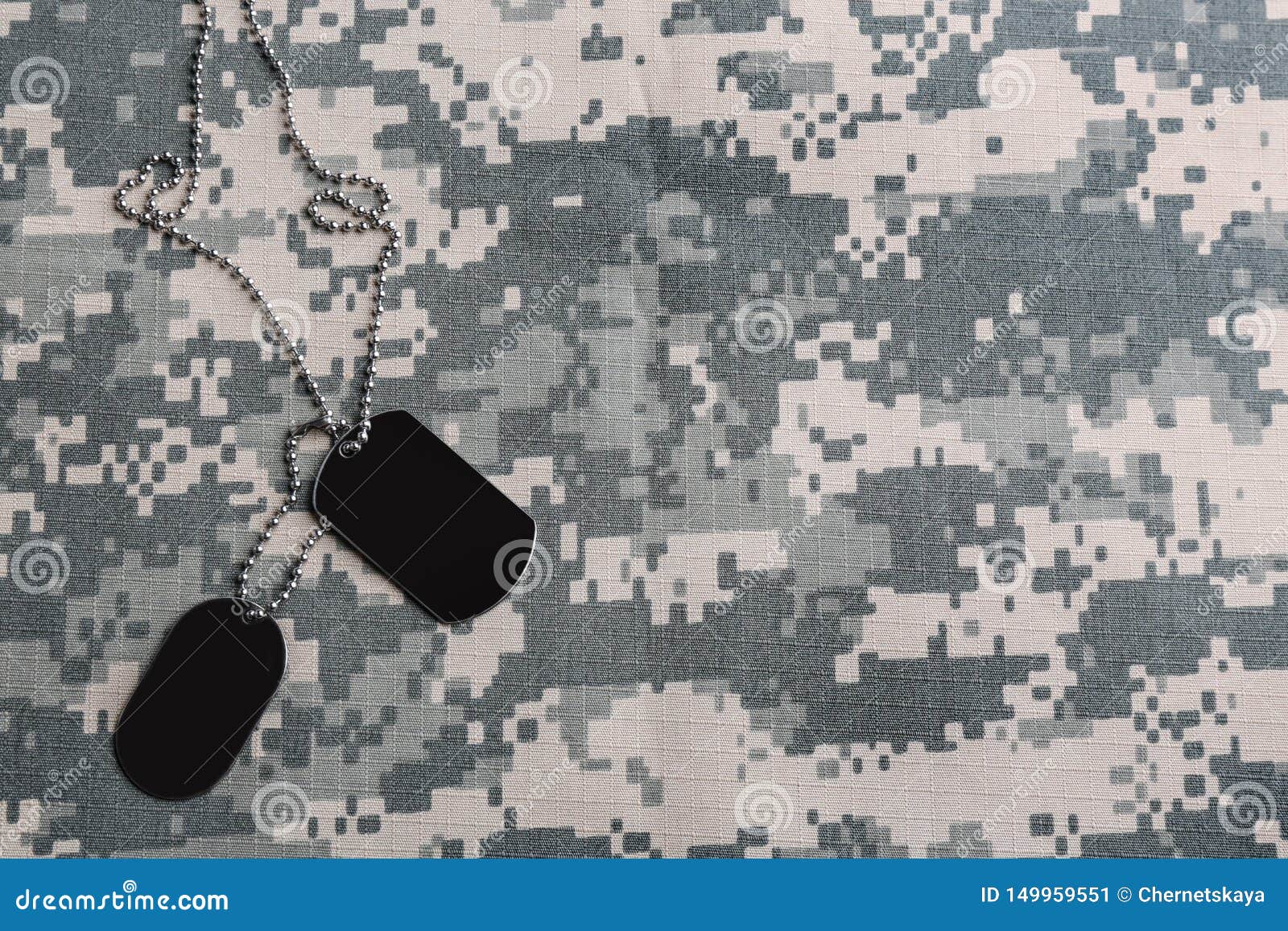 Military ID Tags On Camouflage Background. Space For Text Stock Image ...