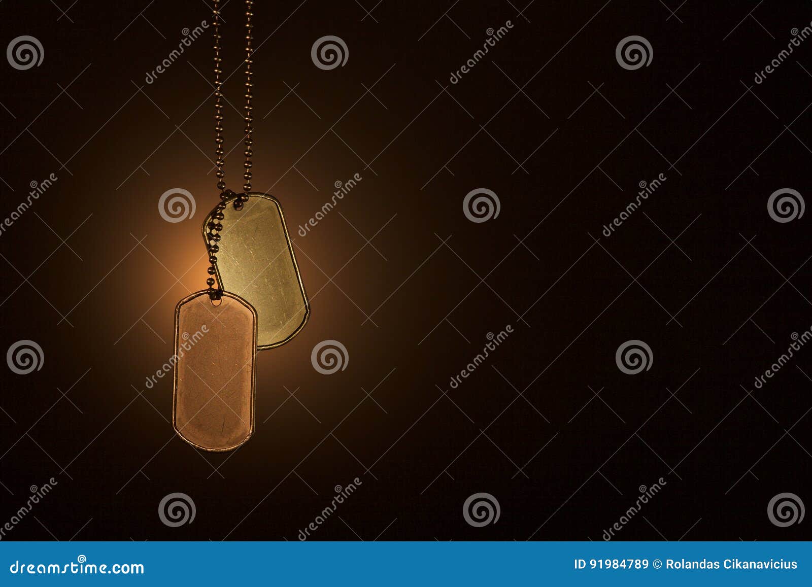 Military ID Tags on a Dark Background Stock Image - Image of aluminum ...