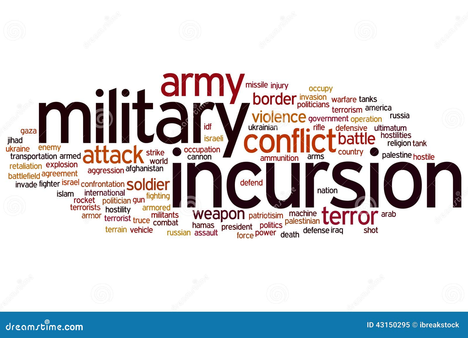 Military Incursion Word Cloud Stock Illustration - Illustration of ...