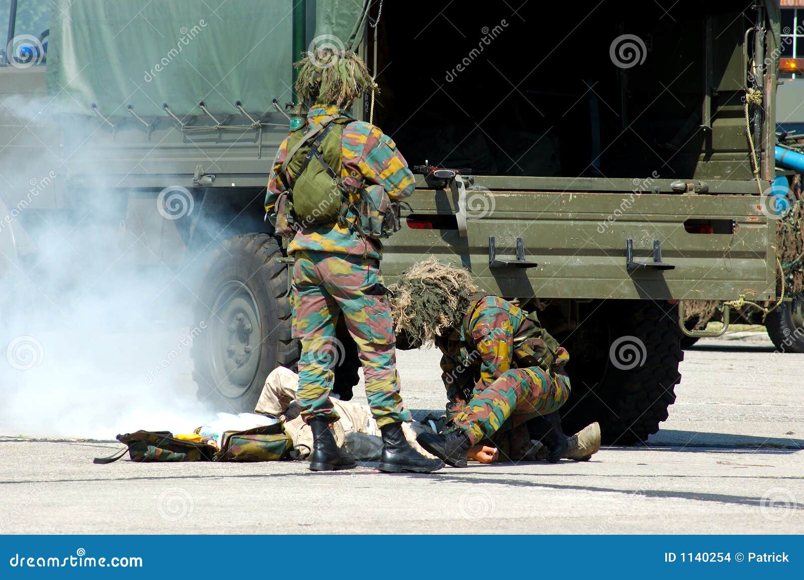 Military Intervention, Injured Soldier. Stock Photo - Image of military ...
