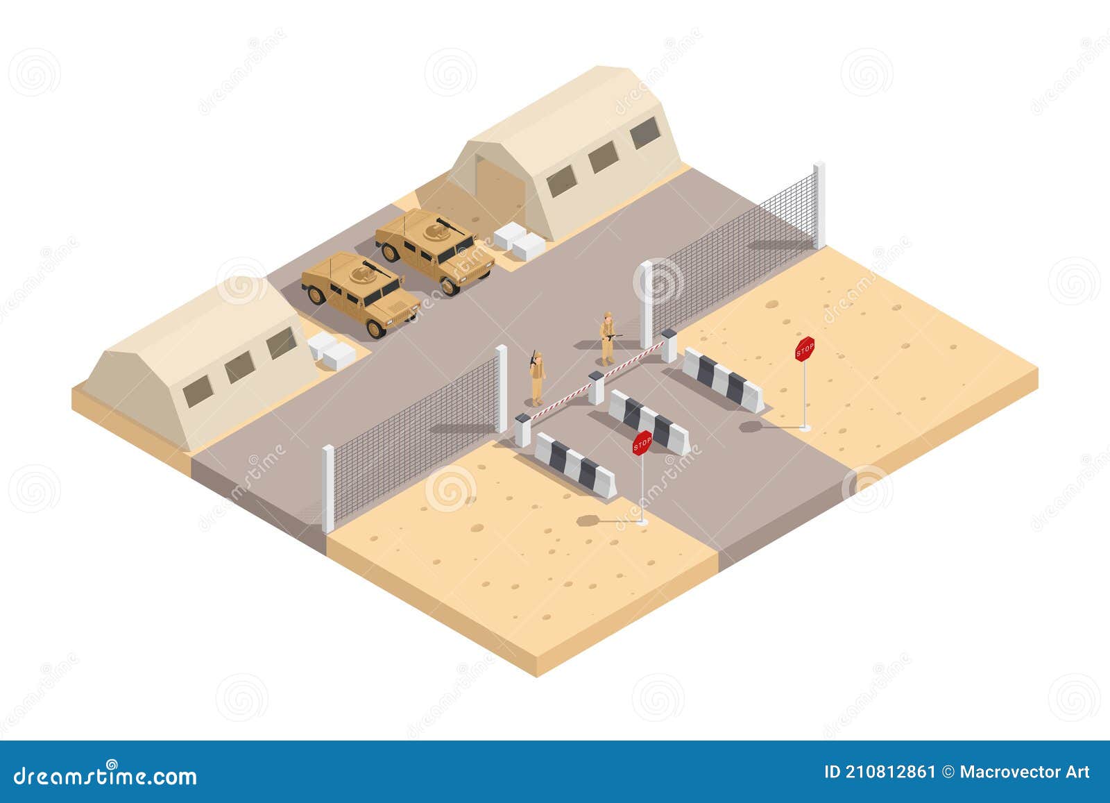 Military Isometric Composition Stock Vector - Illustration of arrival ...