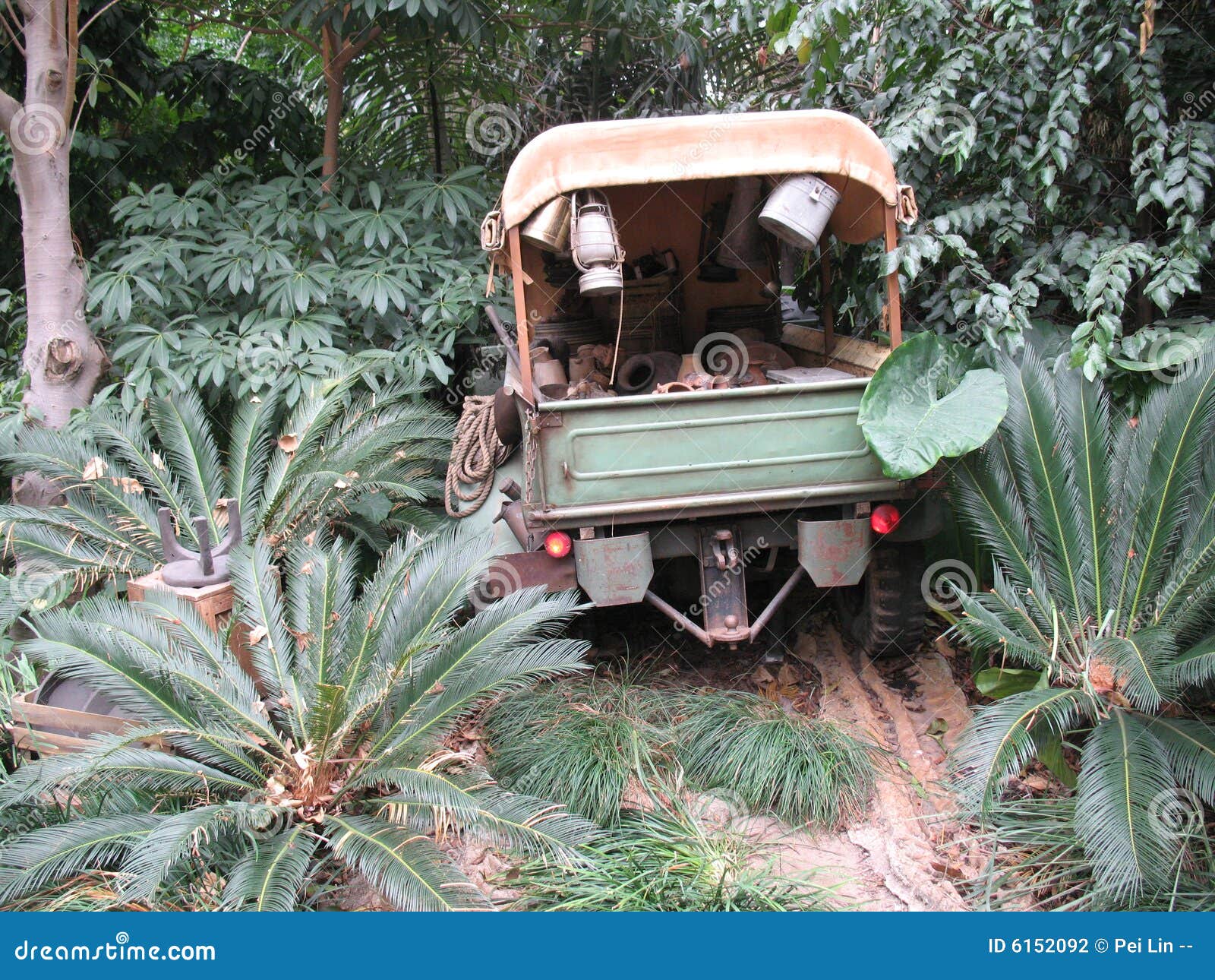 Military Jeep in the Forest Stock Photo - Image of jungle, automobile ...