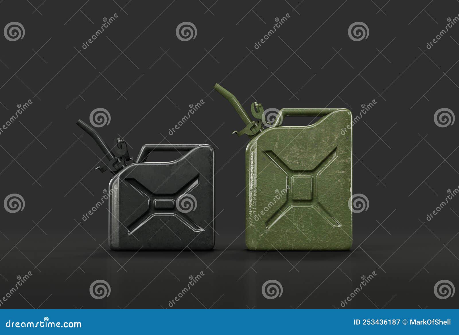 Military Jerrycans, Military Fuel Canisters, 3d Rendering Stock ...