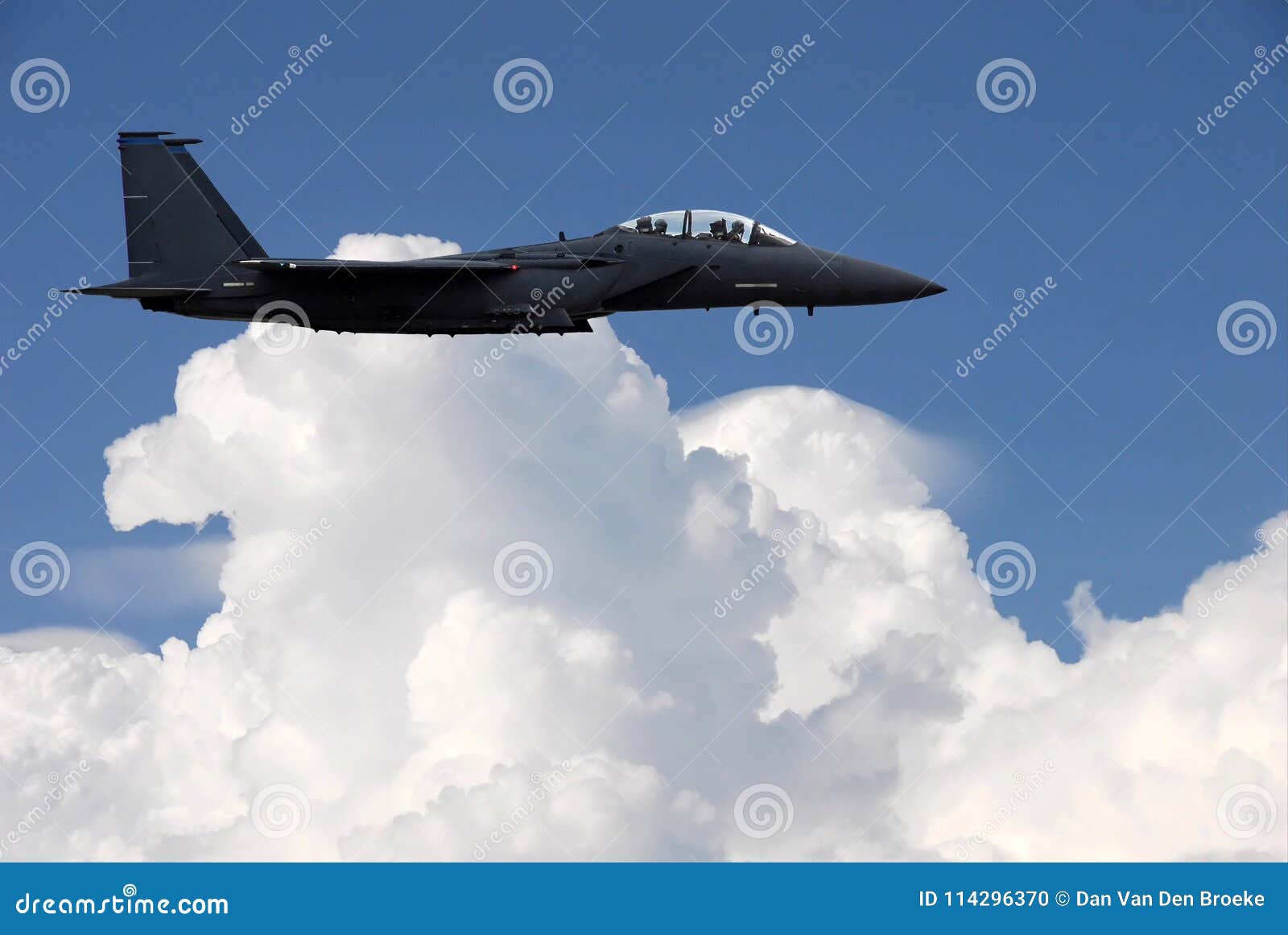 Military Jet Flying Above the Clouds Stock Photo - Image of closeup ...