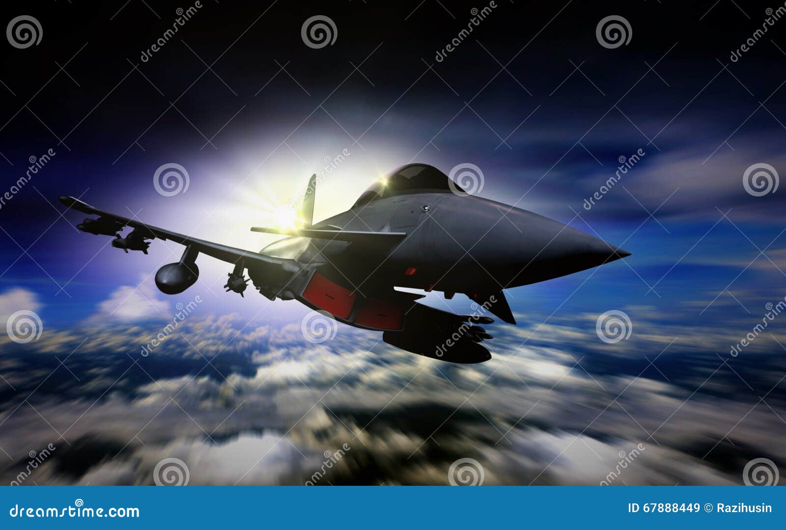 Military Jet Flying during Sunrise with Blur Motion Stock Image - Image ...