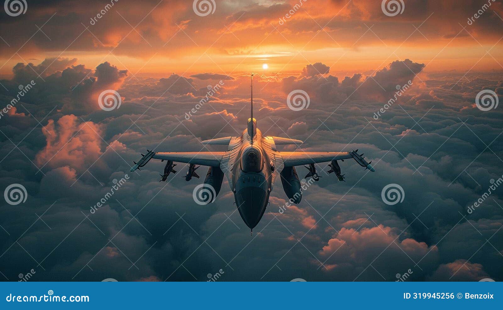 A Military Jet Flyover Wide Shot Stock Photo - Image of altitude ...