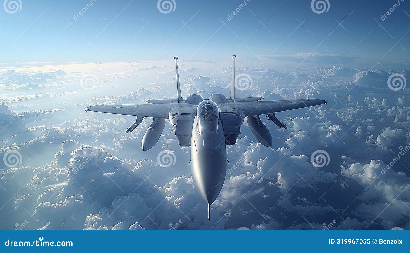 A Military Jet Flyover Wide Shot Stock Image - Image of bomber ...
