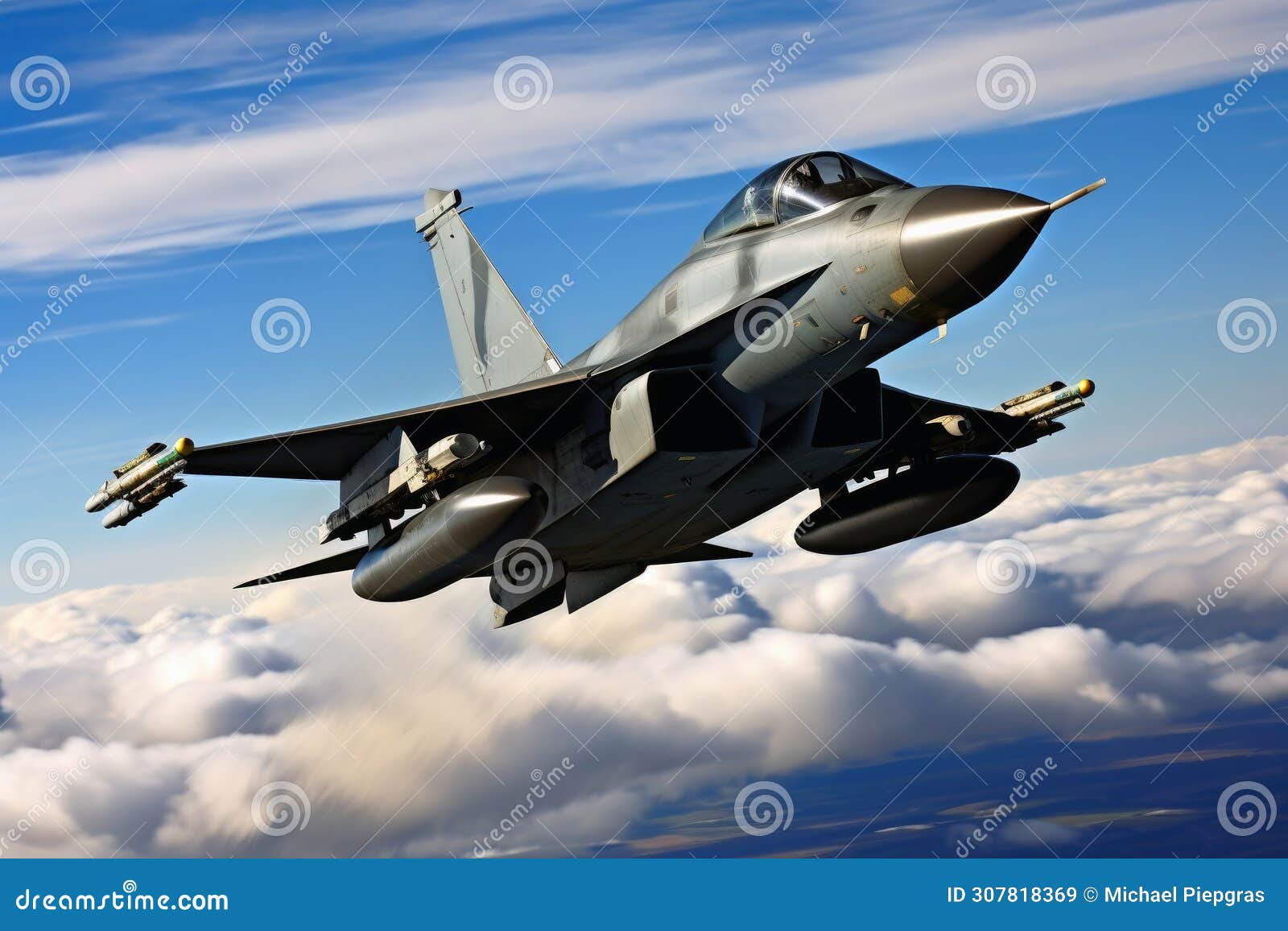 A Military Jet at Full Thrust in the Air Stock Illustration ...