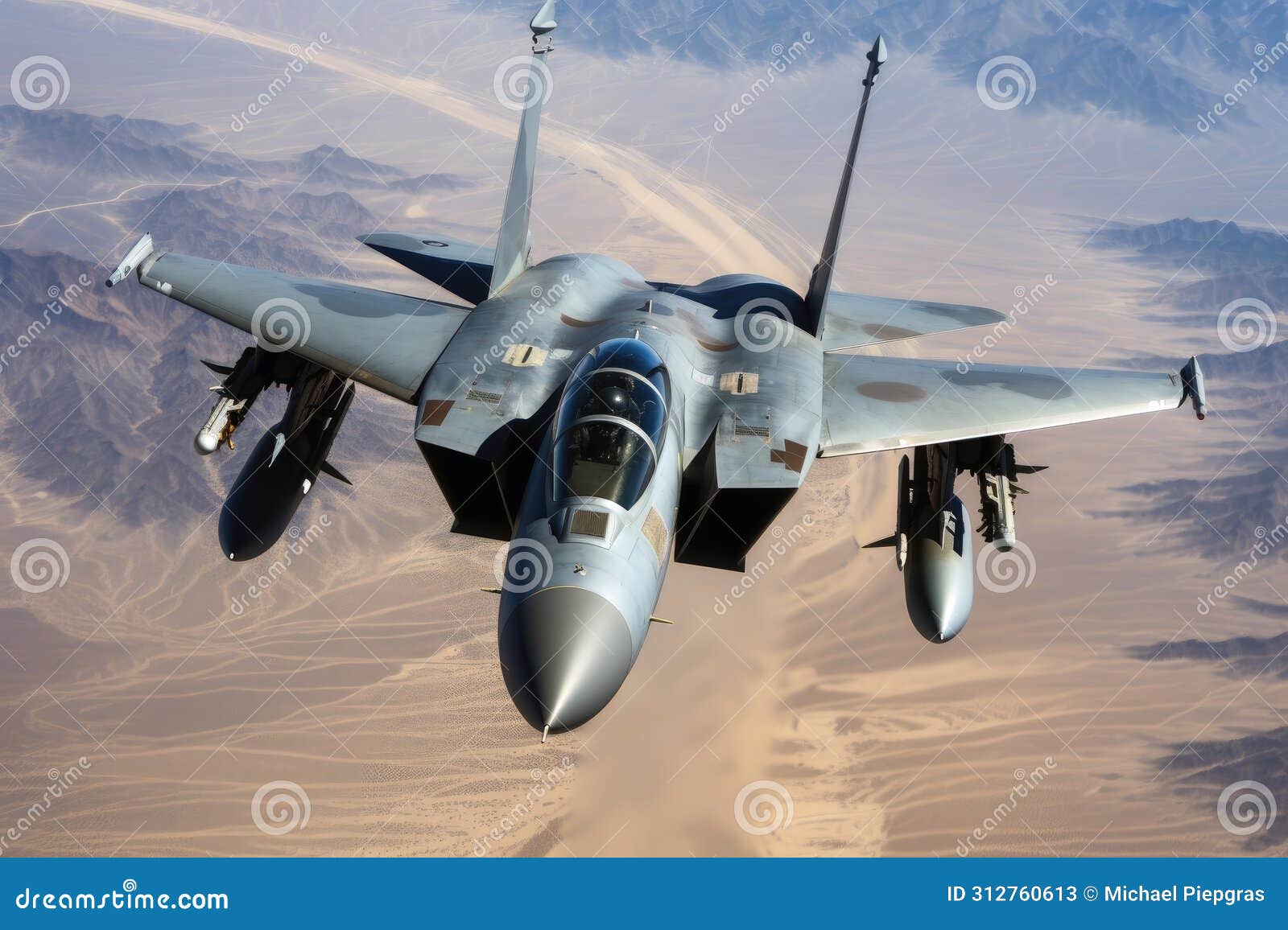 A Military Jet at Full Thrust in the Air Stock Illustration ...