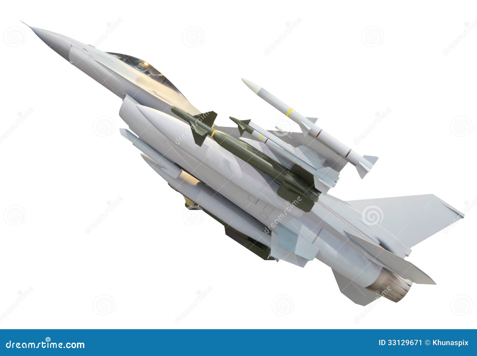 Military Jet Plane with Full Weapon Missile Isolated on White Stock ...
