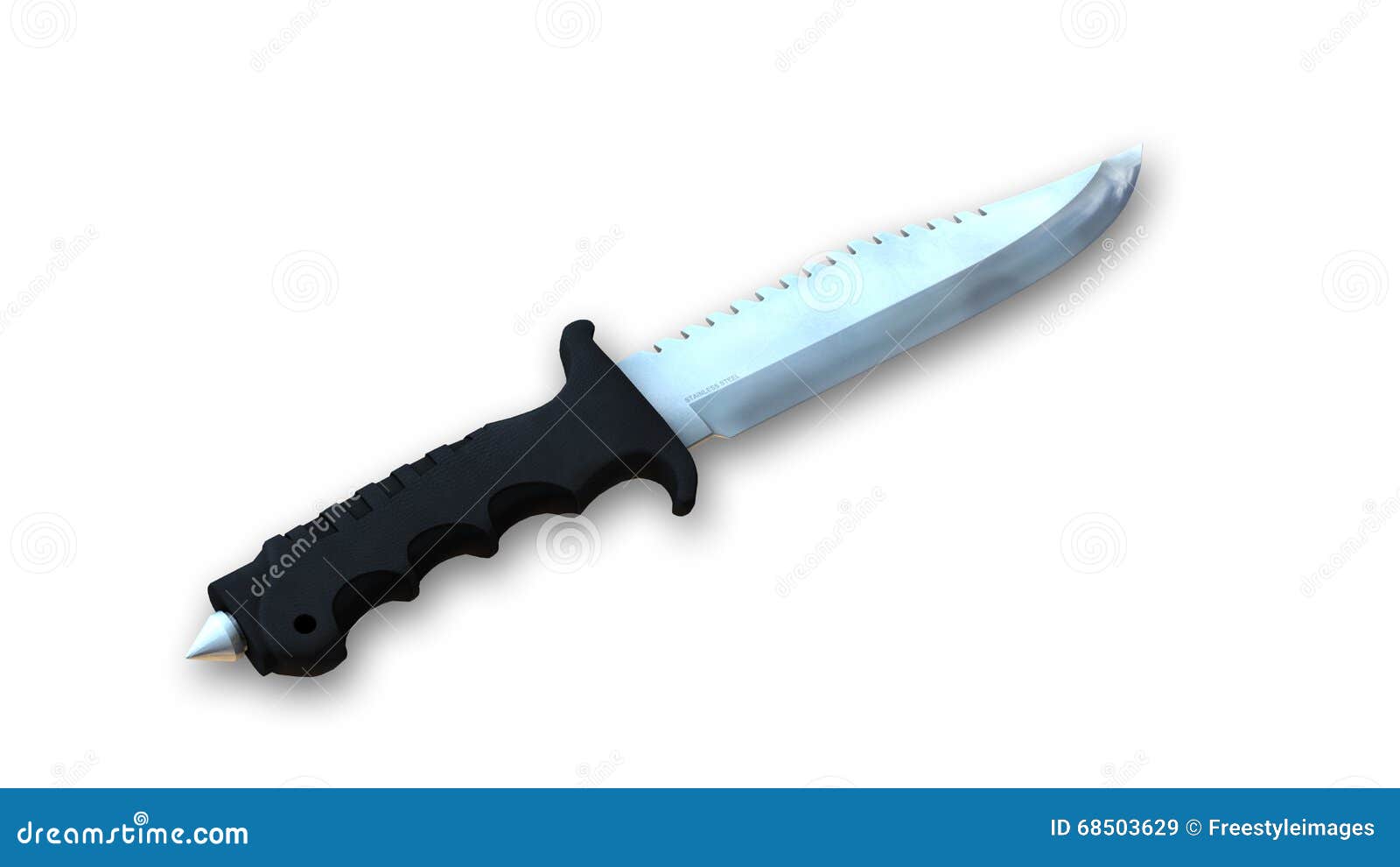 Military Knife, Army Weapon Isolated On White Stock Illustration ...