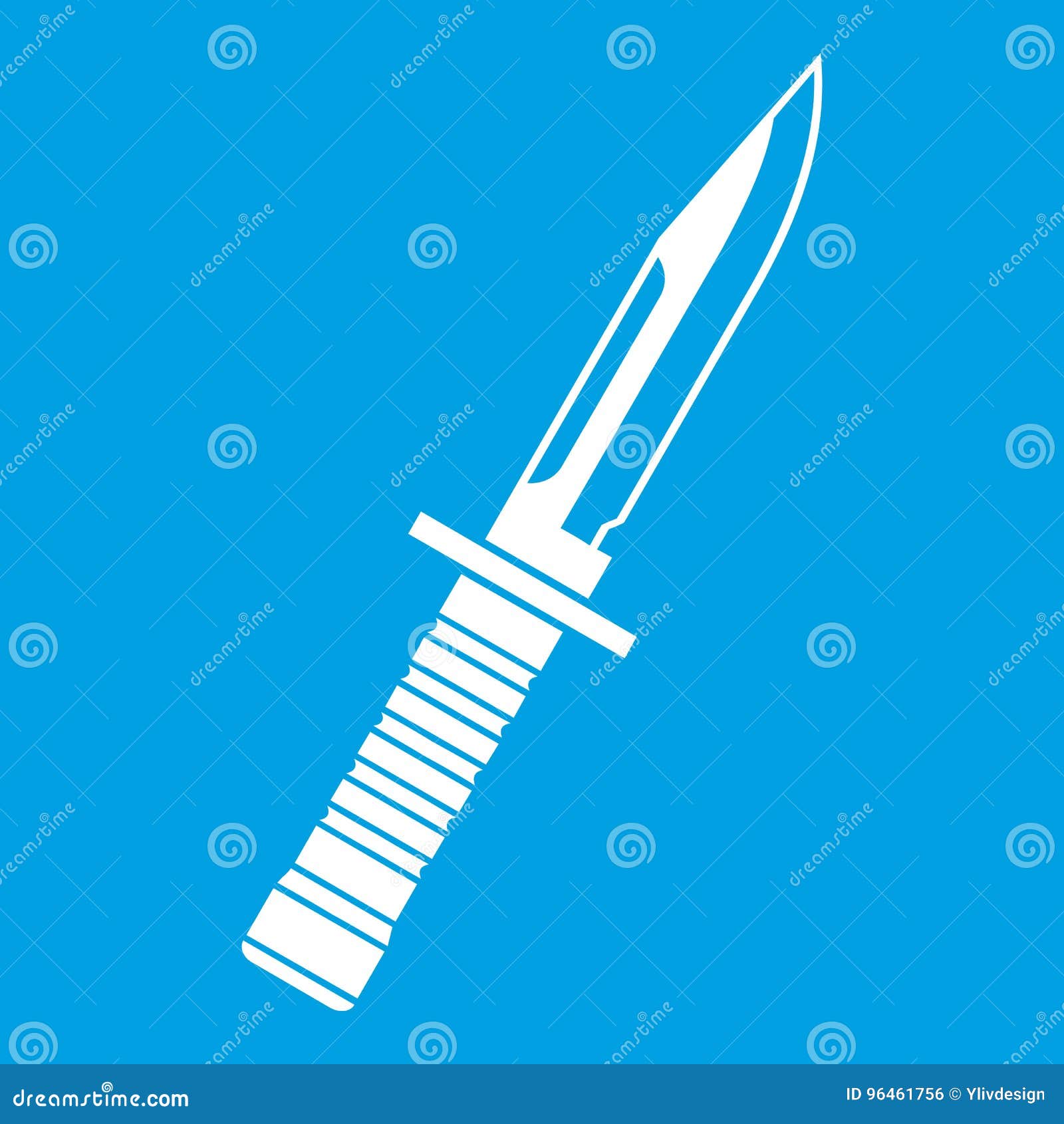 Military knife icon white stock vector. Illustration of iron - 96461756