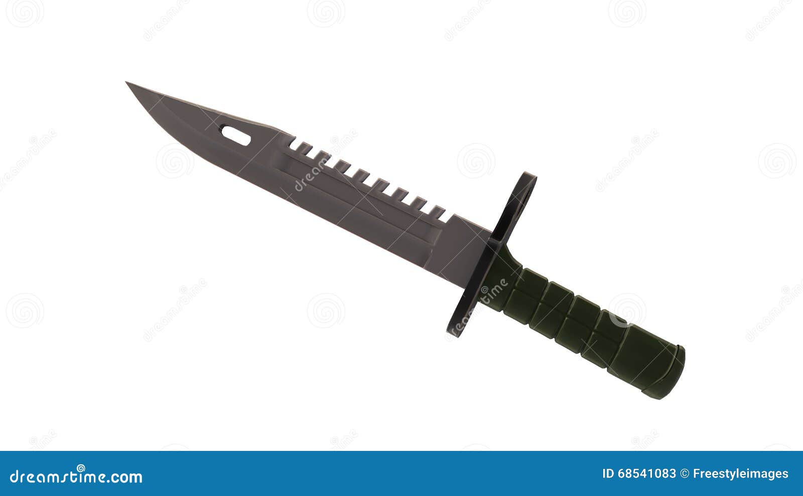 Military Knife, Weapon On White, Side View Stock Illustration - Image ...