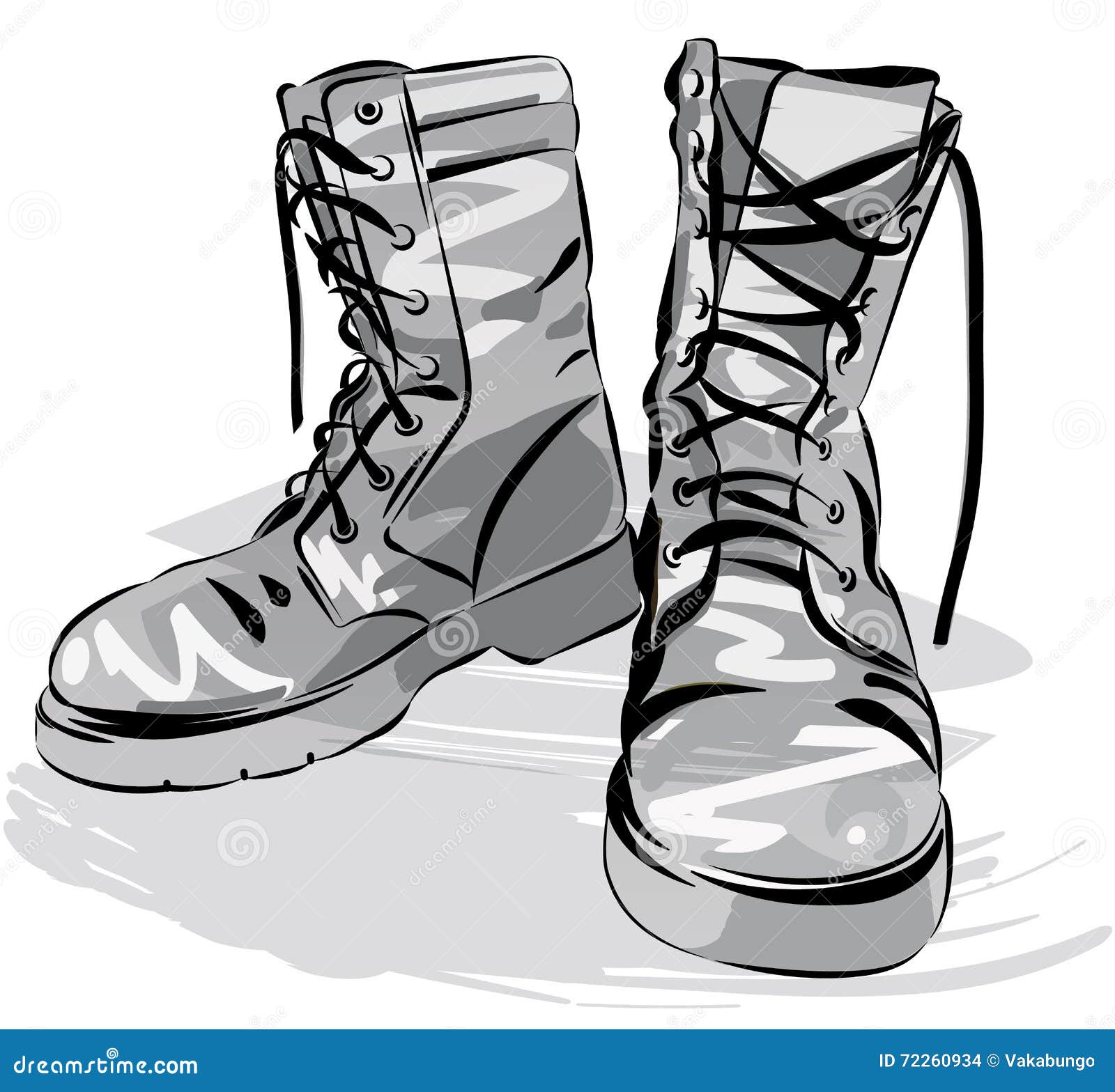 Military Leather Worn Boots Vector Illustration | CartoonDealer.com ...