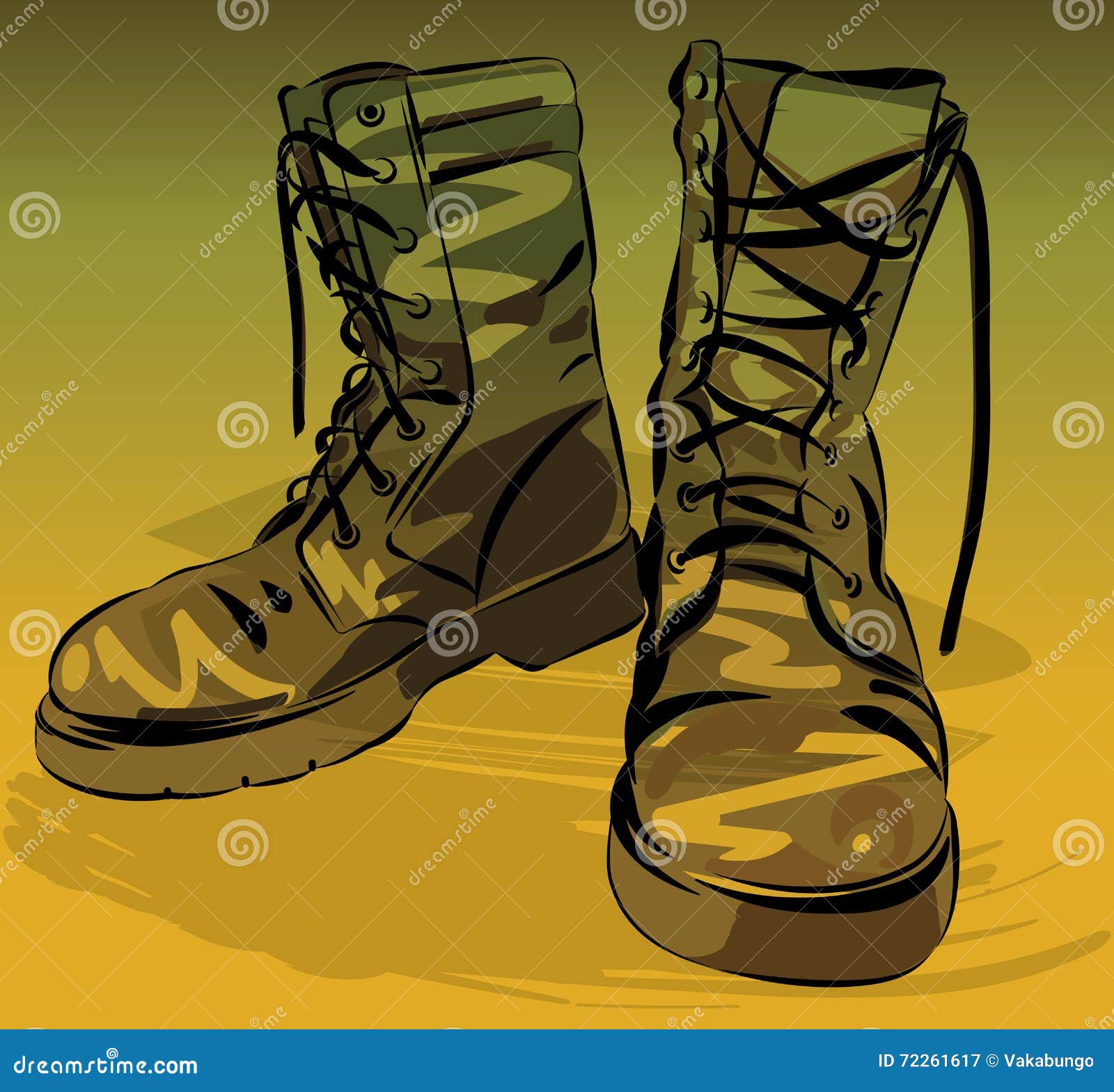 Military Leather Worn Boots Vector Illustration Stock Vector ...