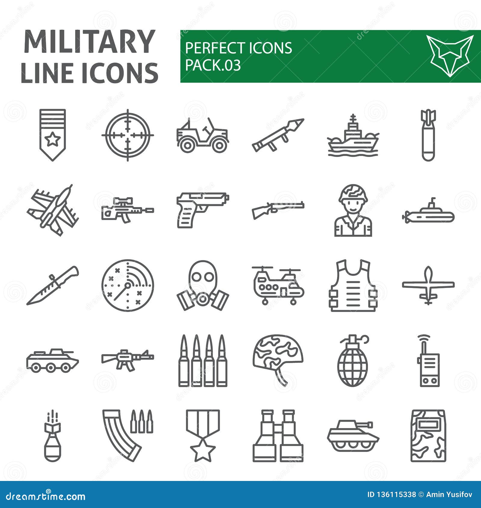 Military Line Icon Set, Army Symbols Collection, Vector Sketches, Logo ... Military Line Icon Set, Army Symbols Collection, Vector Sketches, Logo ...
