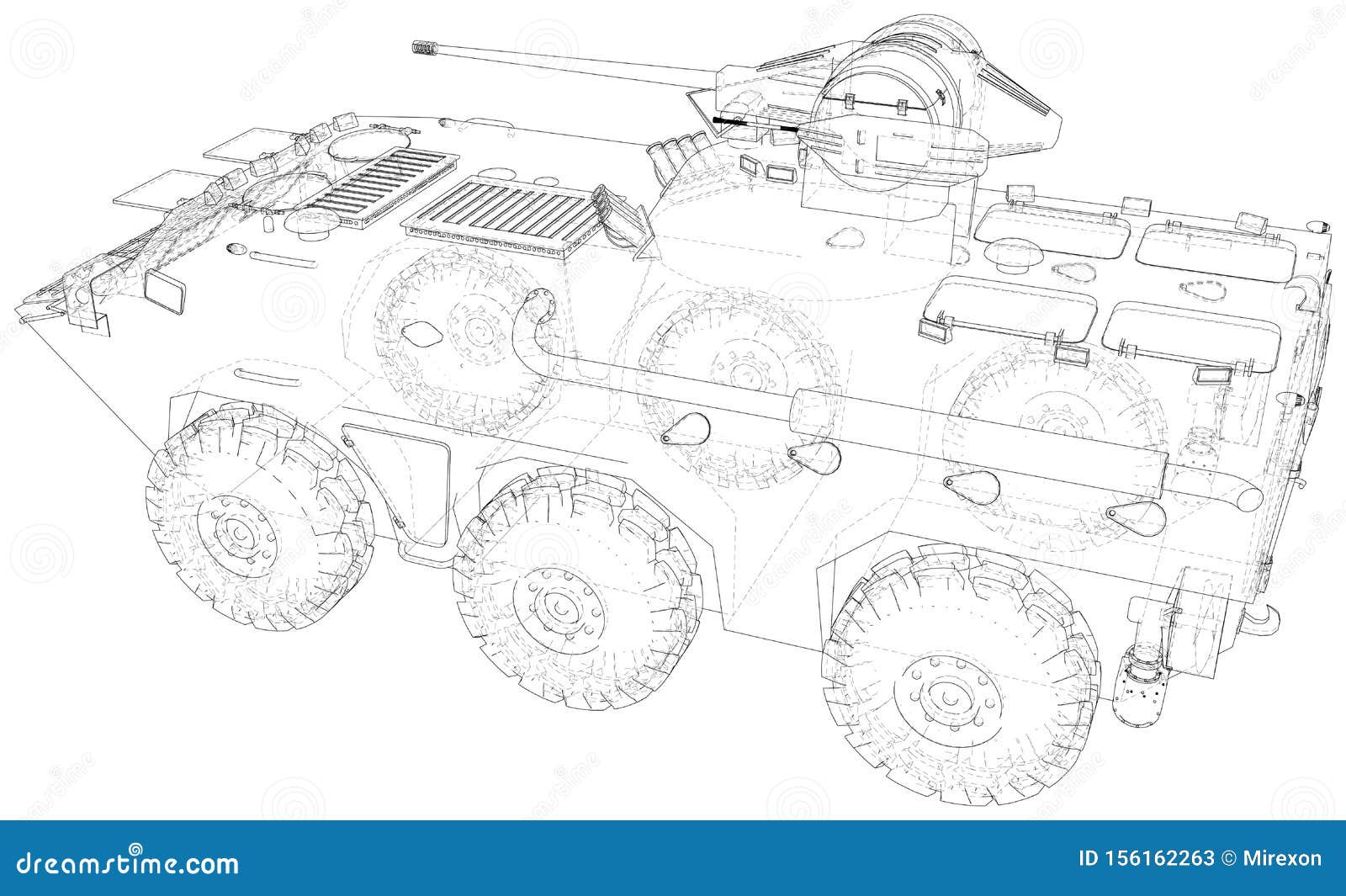 Military Machine Technical Wire-frame. EPS10 Format Stock Vector ...
