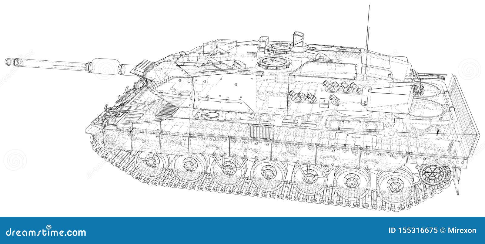 Military Machine Technical Wire-frame. EPS10 Format Stock Vector ...