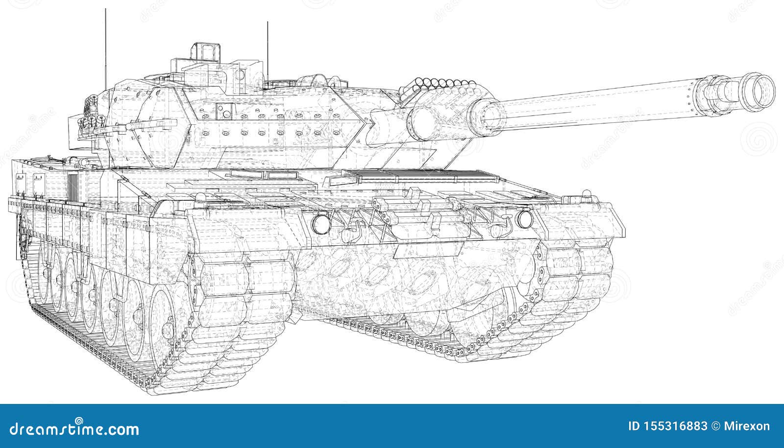 Military Machine Technical Wire-frame. EPS10 Format Stock Vector ...