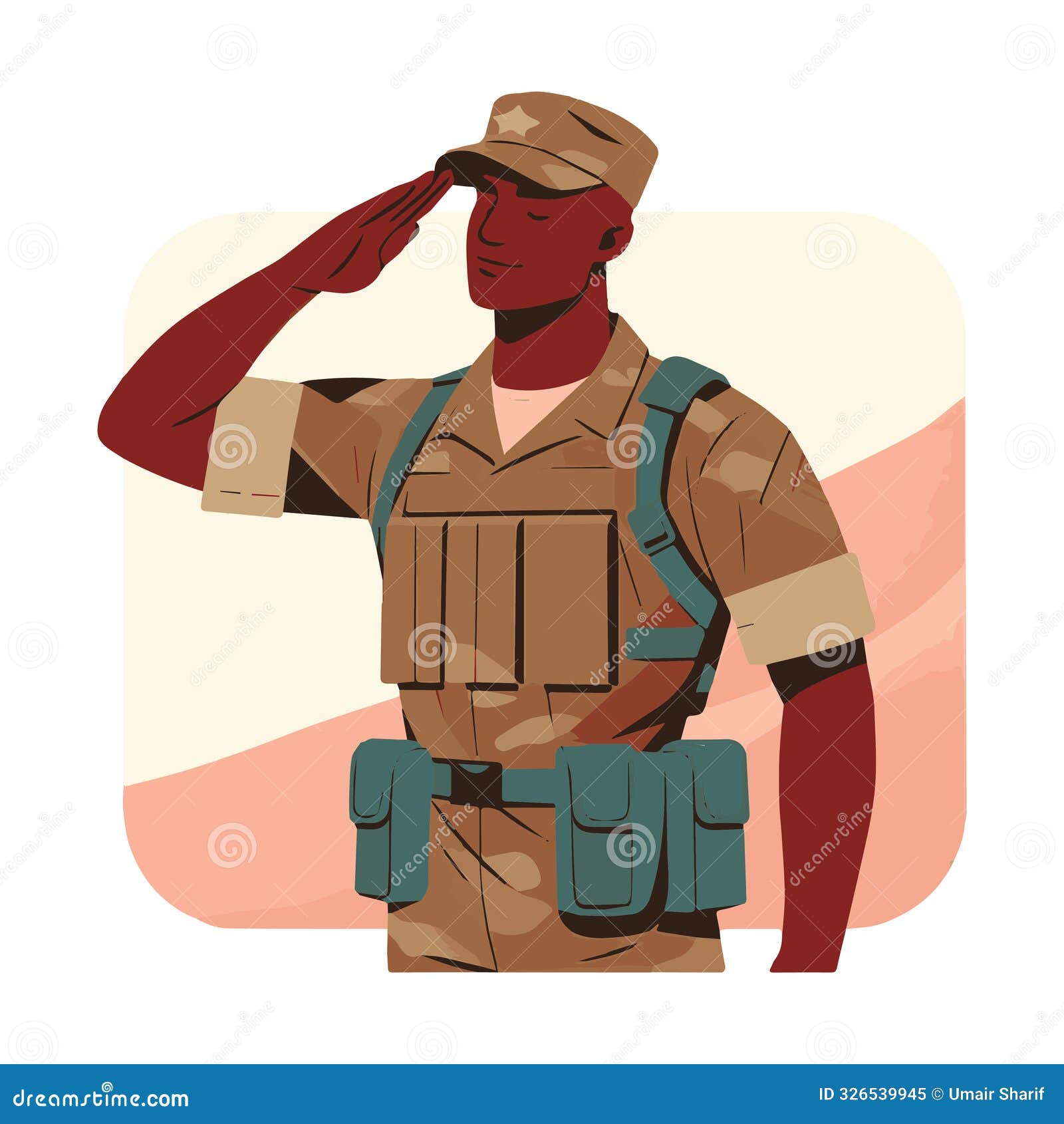 Salute To Service: a Cartoon Hero Stock Illustration - Illustration of ...