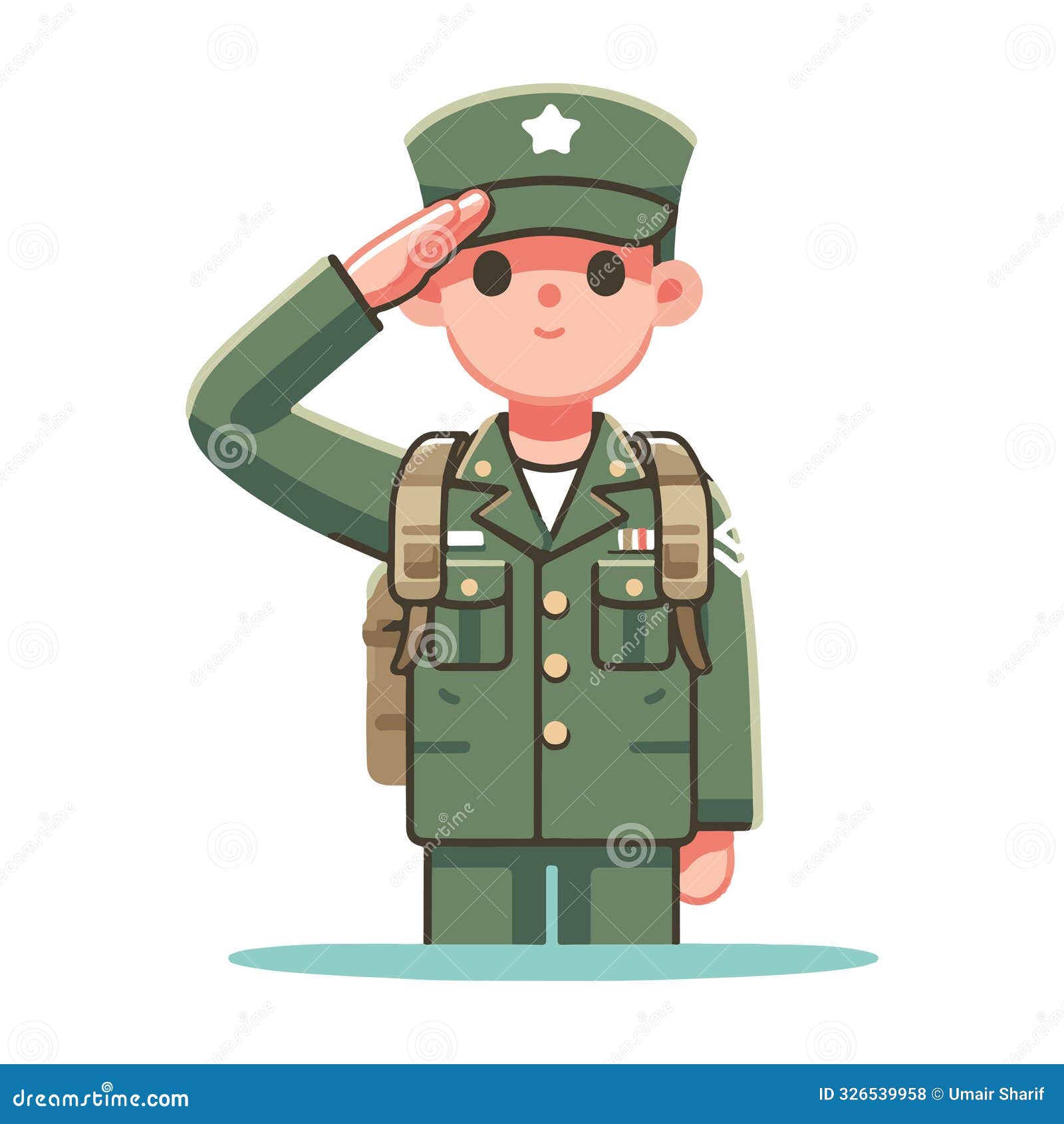 Salute To Service: a Cartoon Hero Stock Illustration - Illustration of character, artwork: 326539958