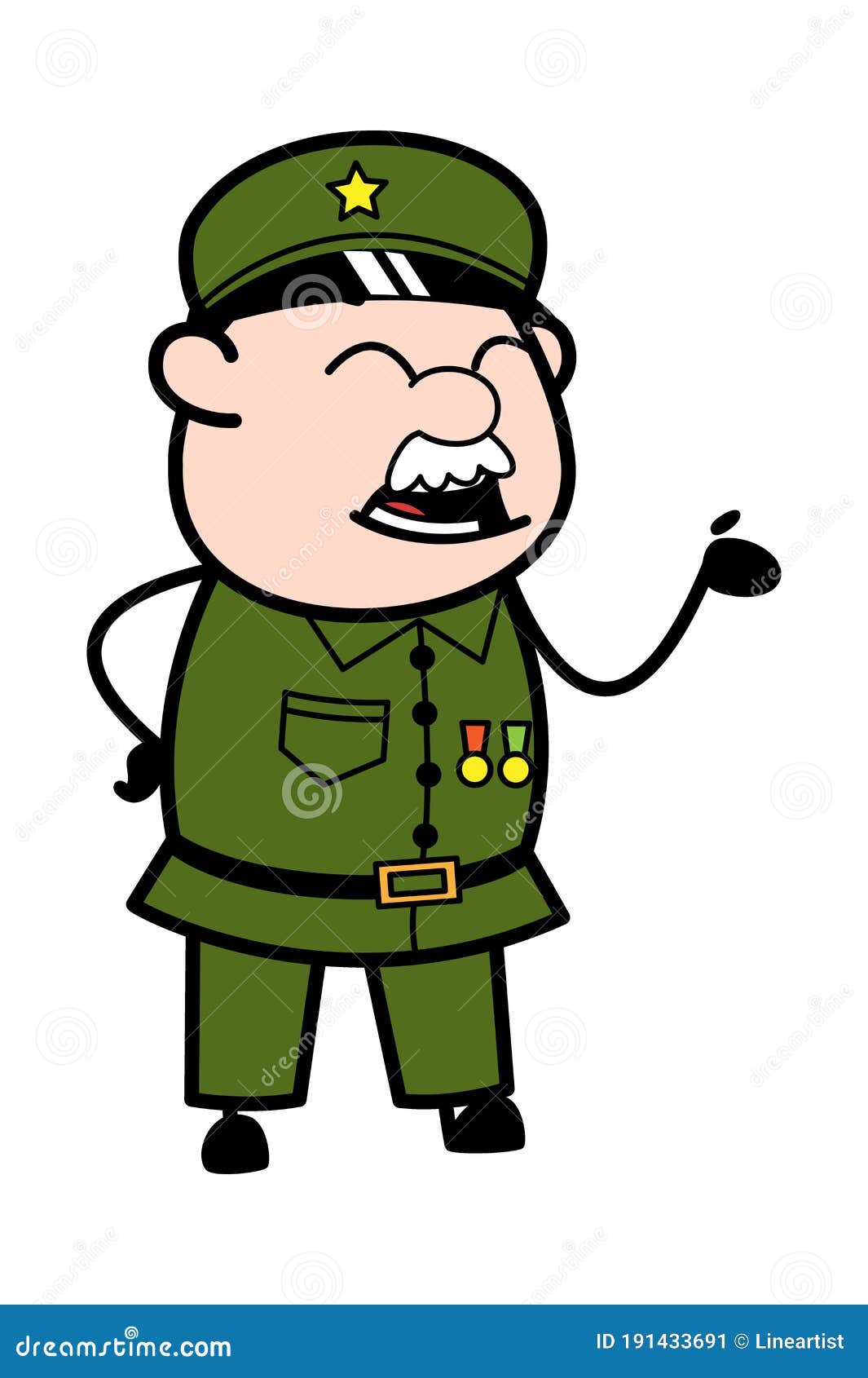 Military Man Cartoon Arguing Stock Illustration - Illustration of ...