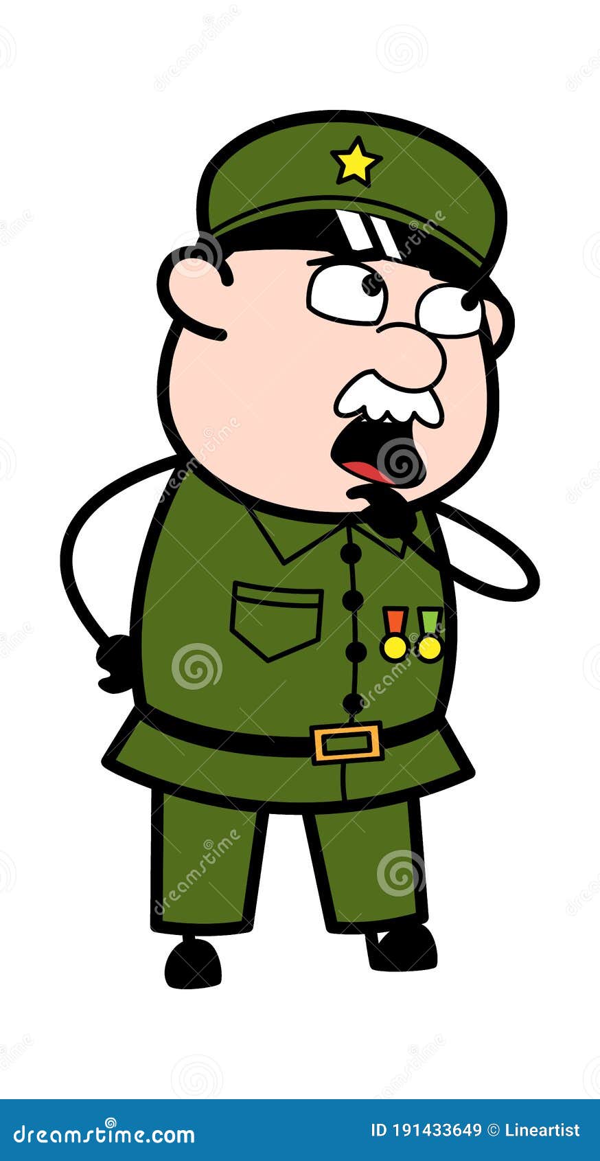 Military Man Cartoon Wondering Stock Illustration - Illustration of ...