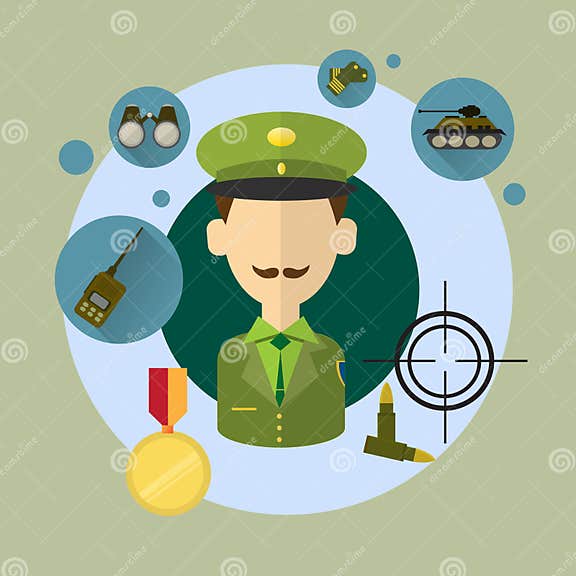 Military Man Commander Icon Stock Vector - Illustration of people ...