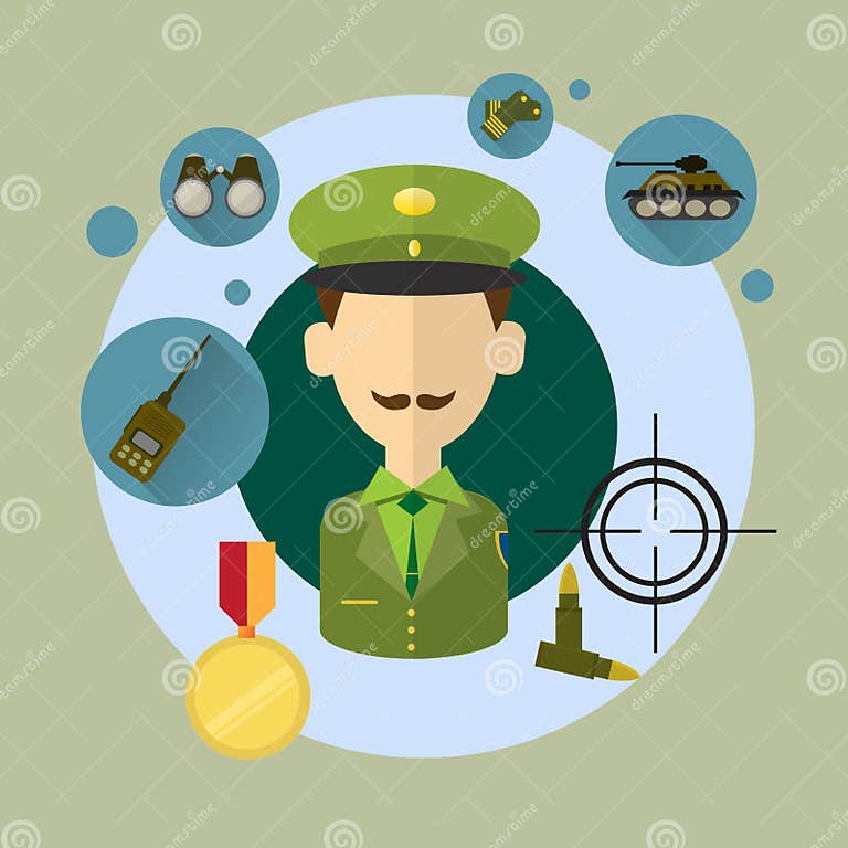 Military Man Commander Icon Stock Vector - Illustration of people ...