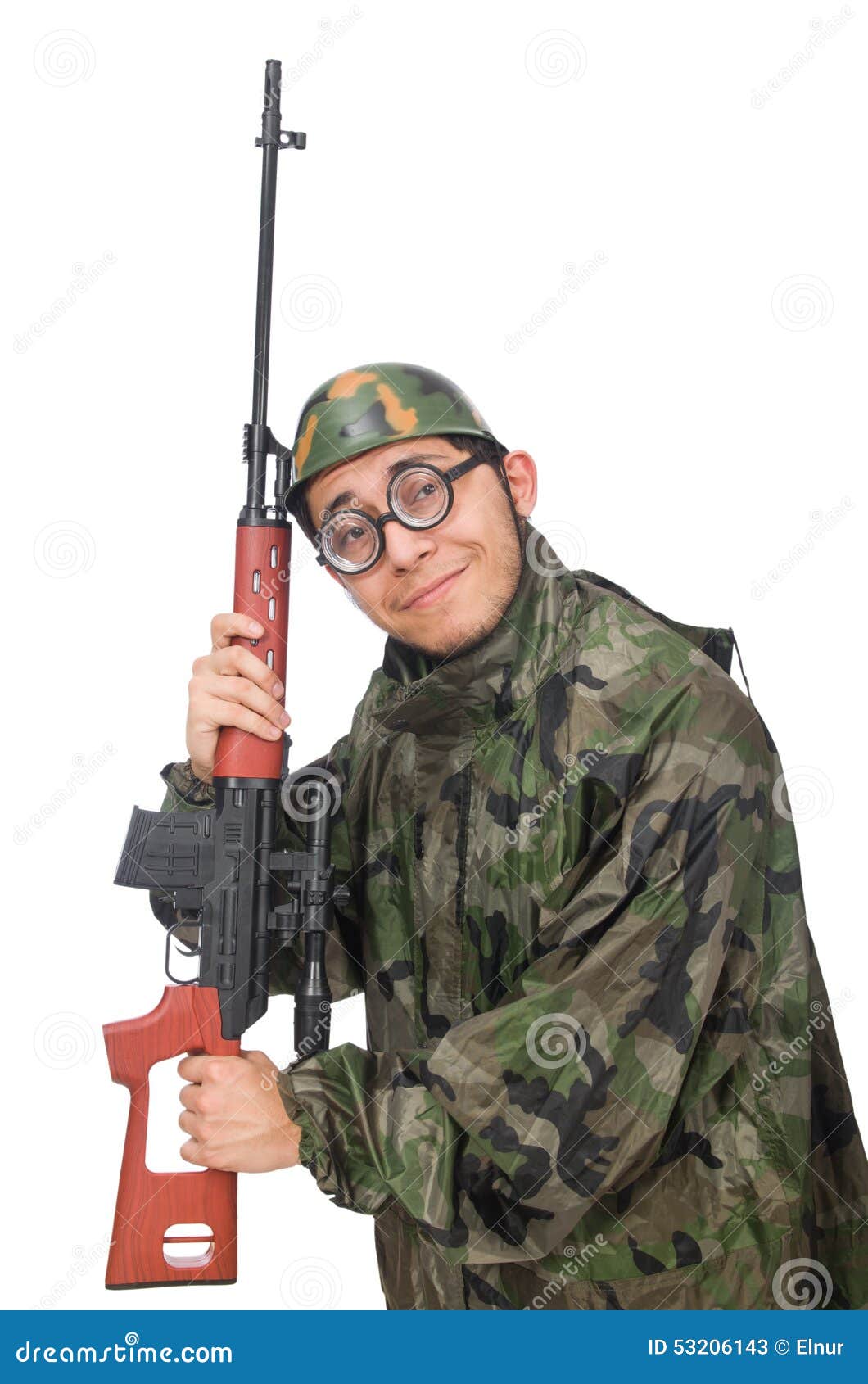 Military Man with a Gun Isolated on White Stock Image - Image of rifle ...