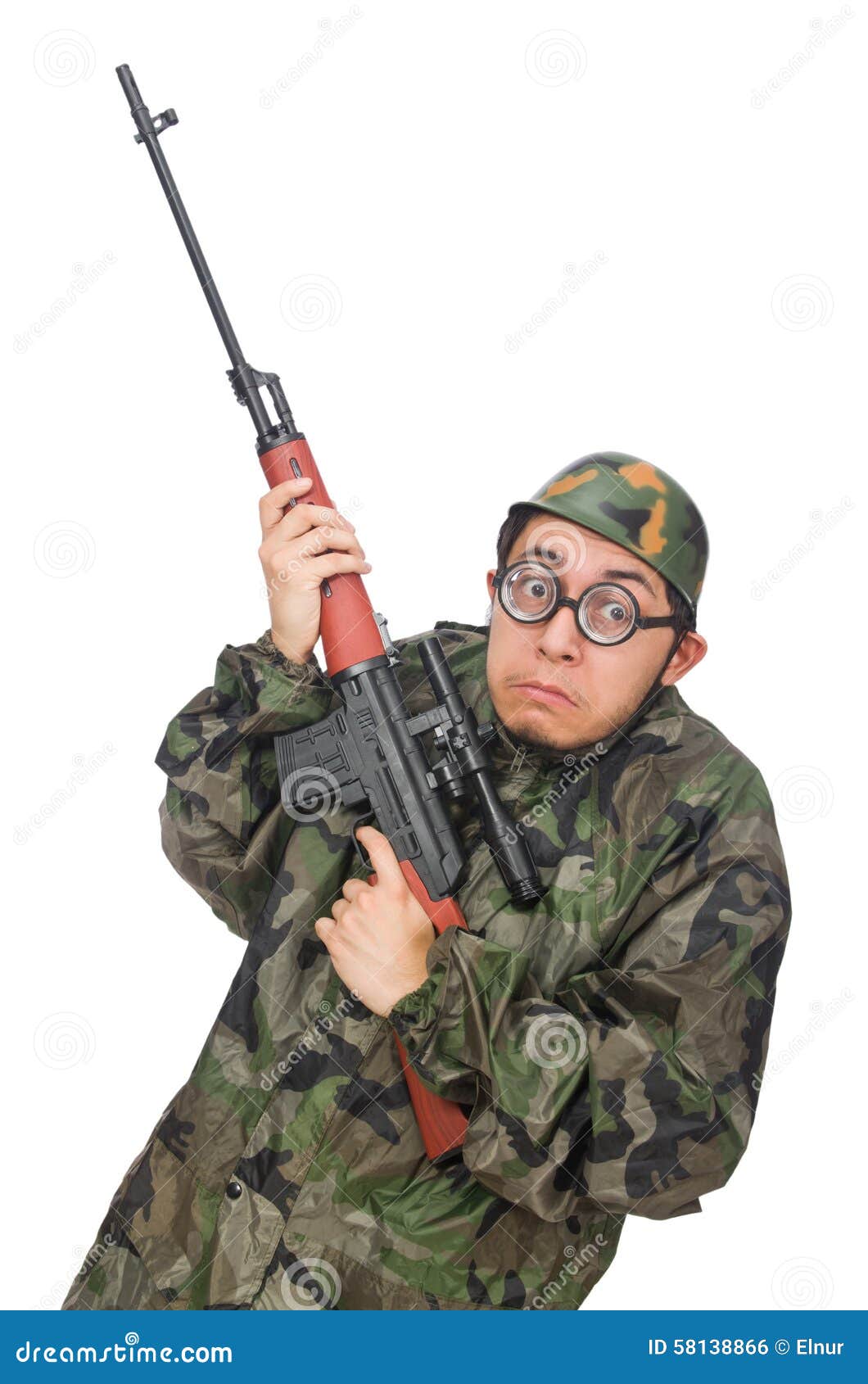 Military man with a gun stock photo. Image of nerd, clothing - 58138866